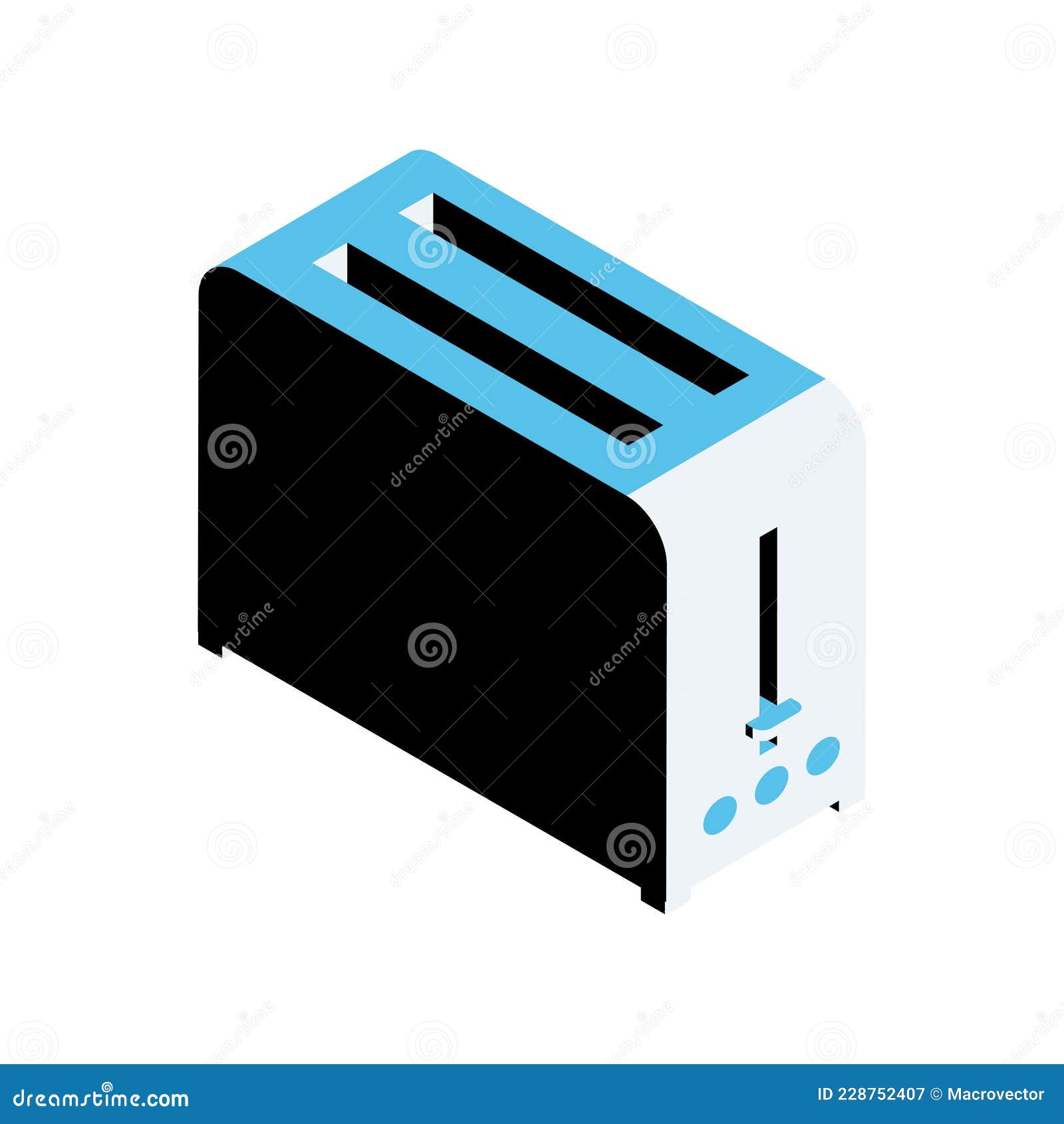 Toaster Isometric Icon stock vector. Illustration of object - 228752407