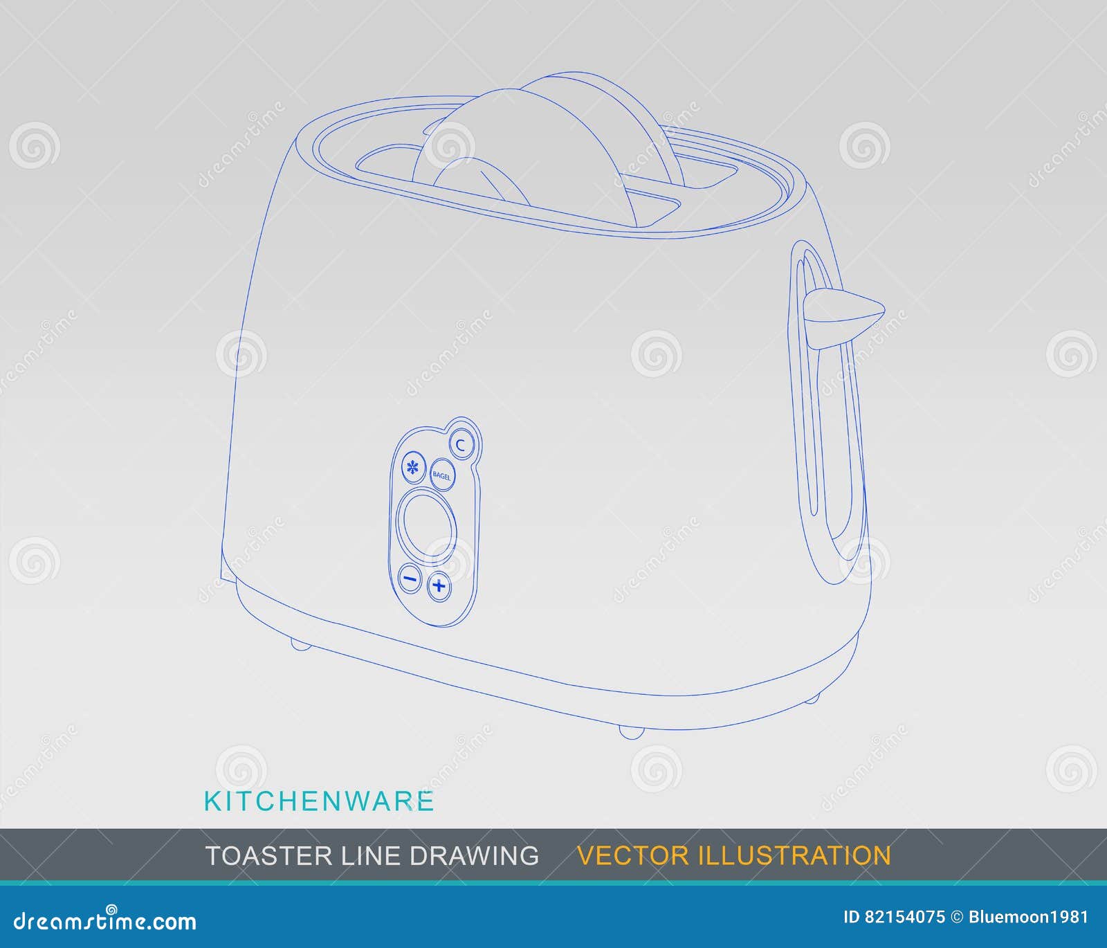 Toaster Line Drawing Concept 03 Stock Illustration - Illustration of ...