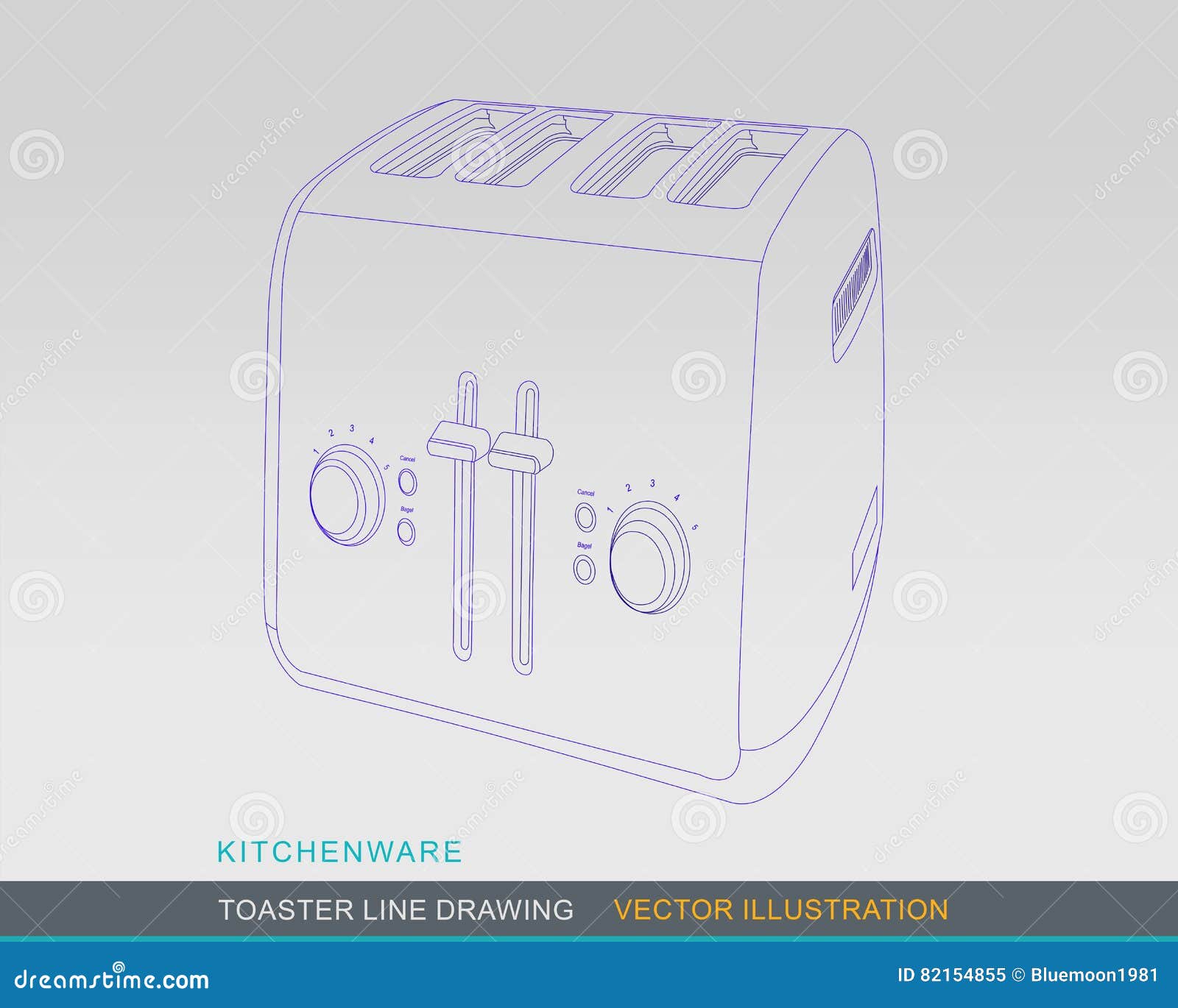 Toaster Line Drawing Concept 04 Stock Illustration - Illustration of ...