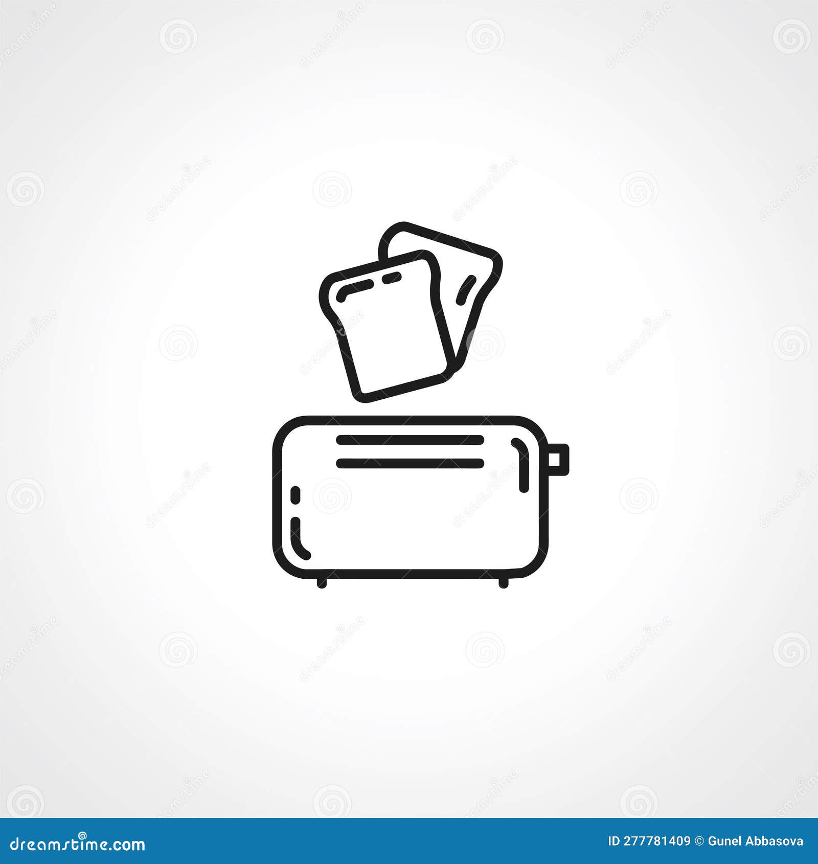 Toaster Line Icon. Toaster with Bread Icon Stock Vector - Illustration ...