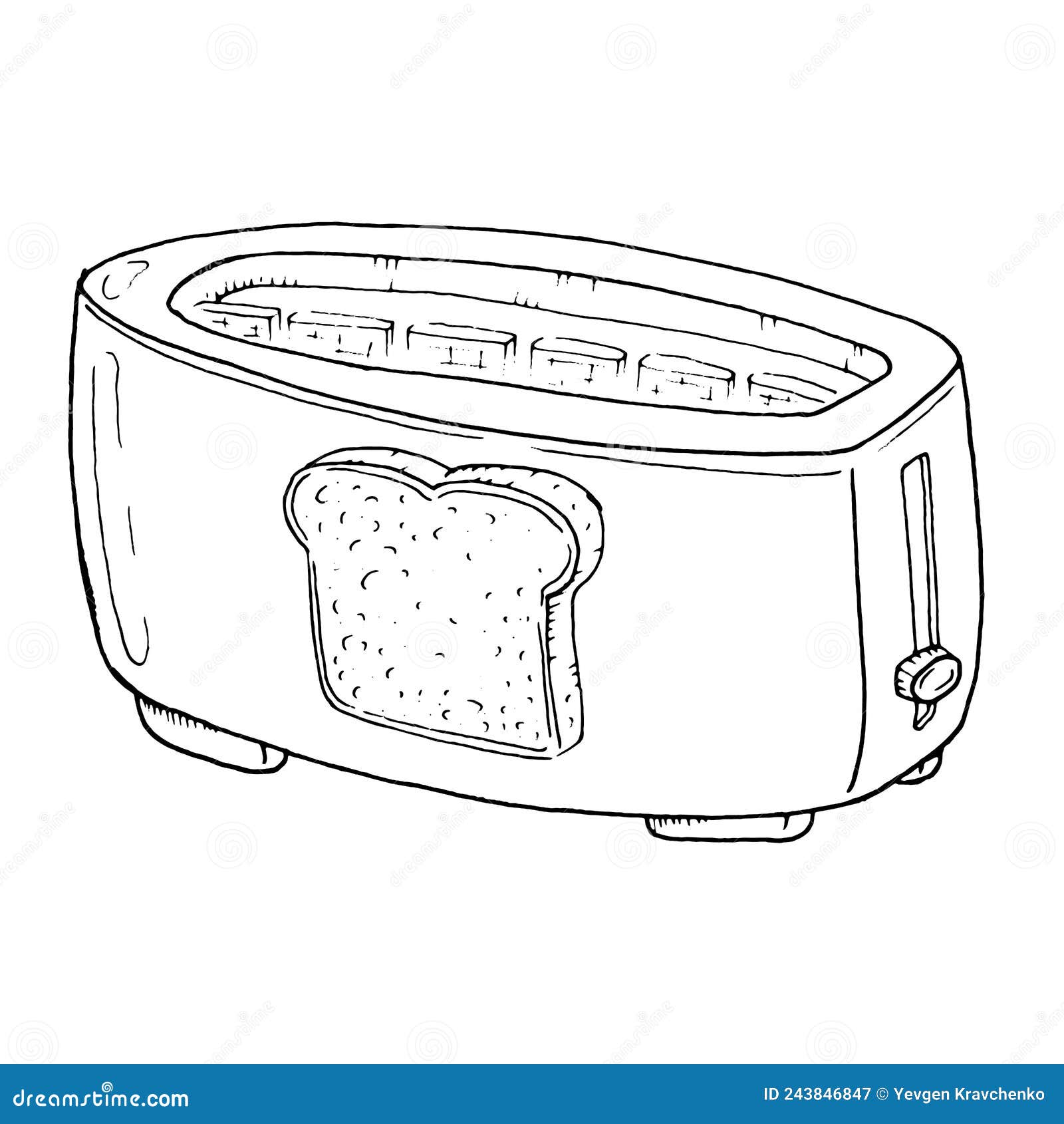 Toaster Sketch Drawing. Vector of Kitchen Appliance Toaster Stock ...