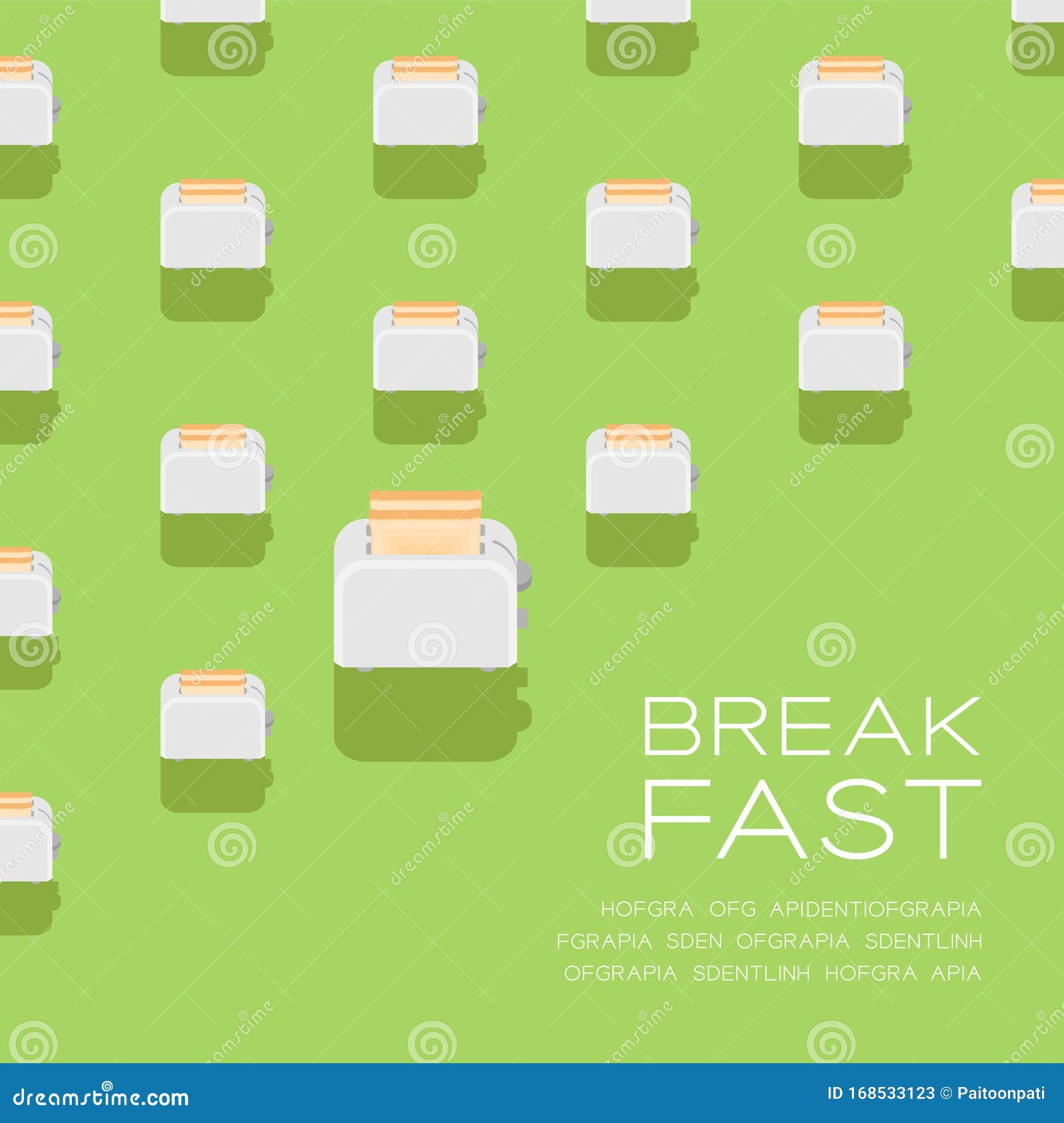 Toaster with Slice Bread 3D Isometric Pattern, Breakfast Bakery Concept ...