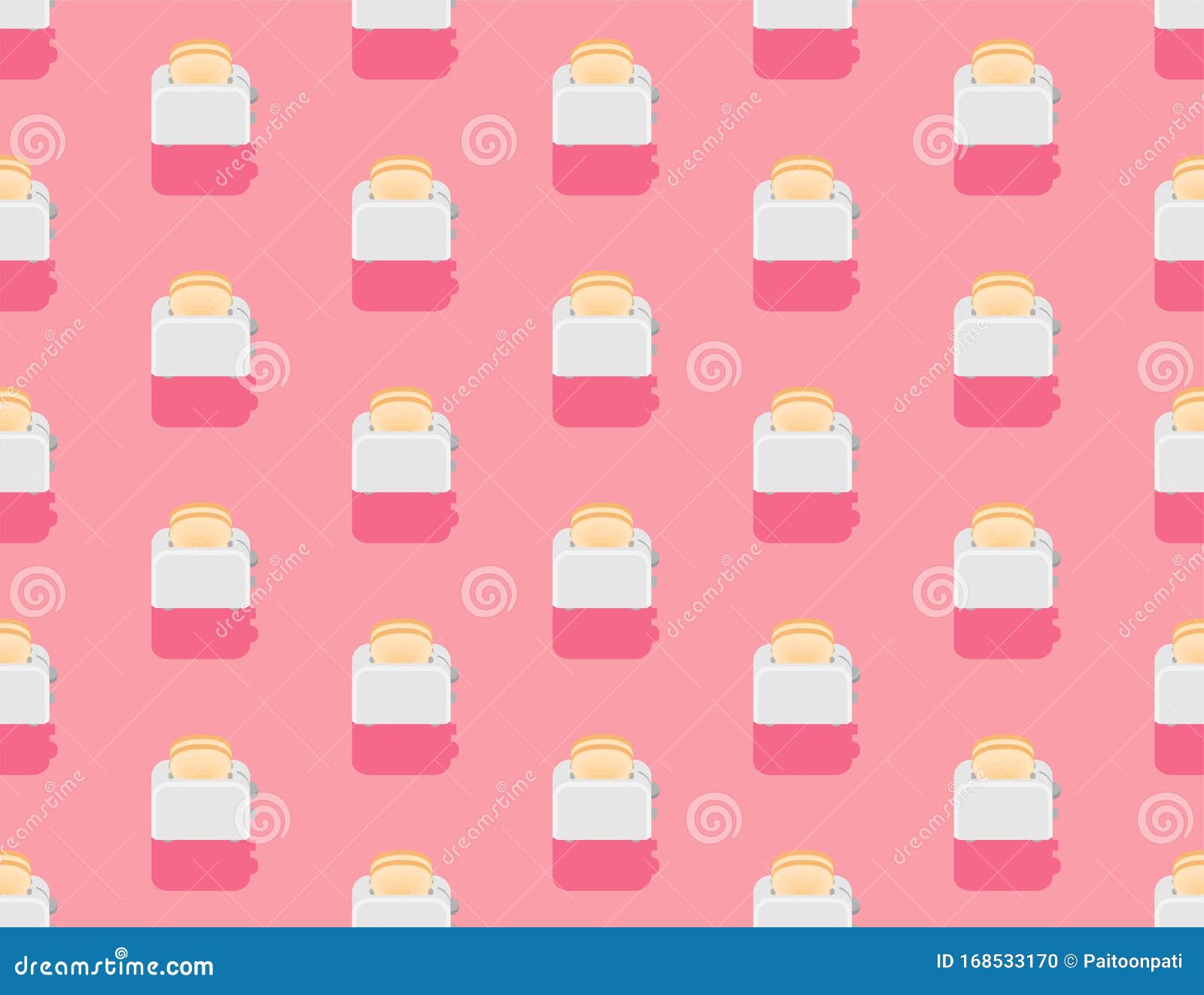 Toaster with Slice Bread 3D Isometric Seamless Pattern, Breakfast ...