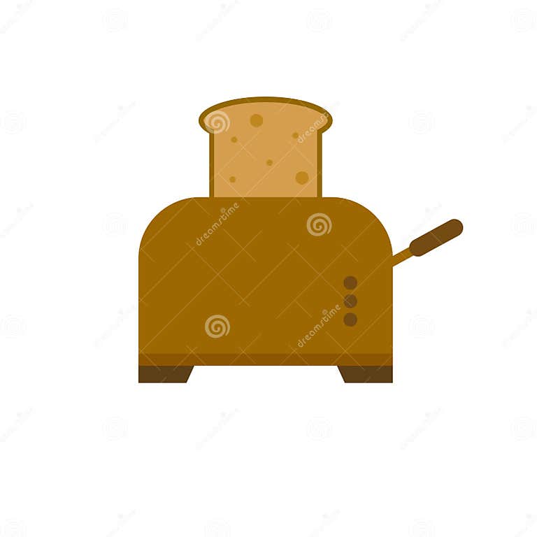 A Toaster with Toast Flat Design Vector Illustration. Retro Design ...