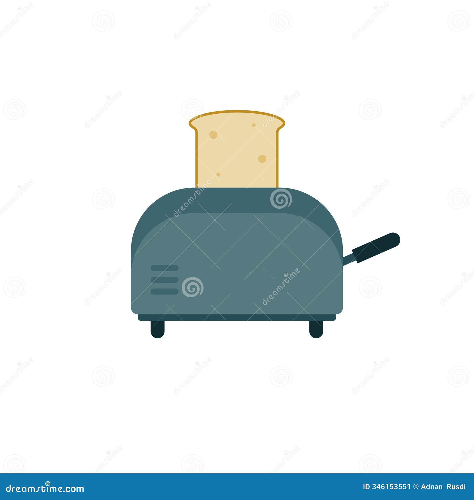 A Toaster with Toast Flat Design Vector Illustration. Retro Design ...