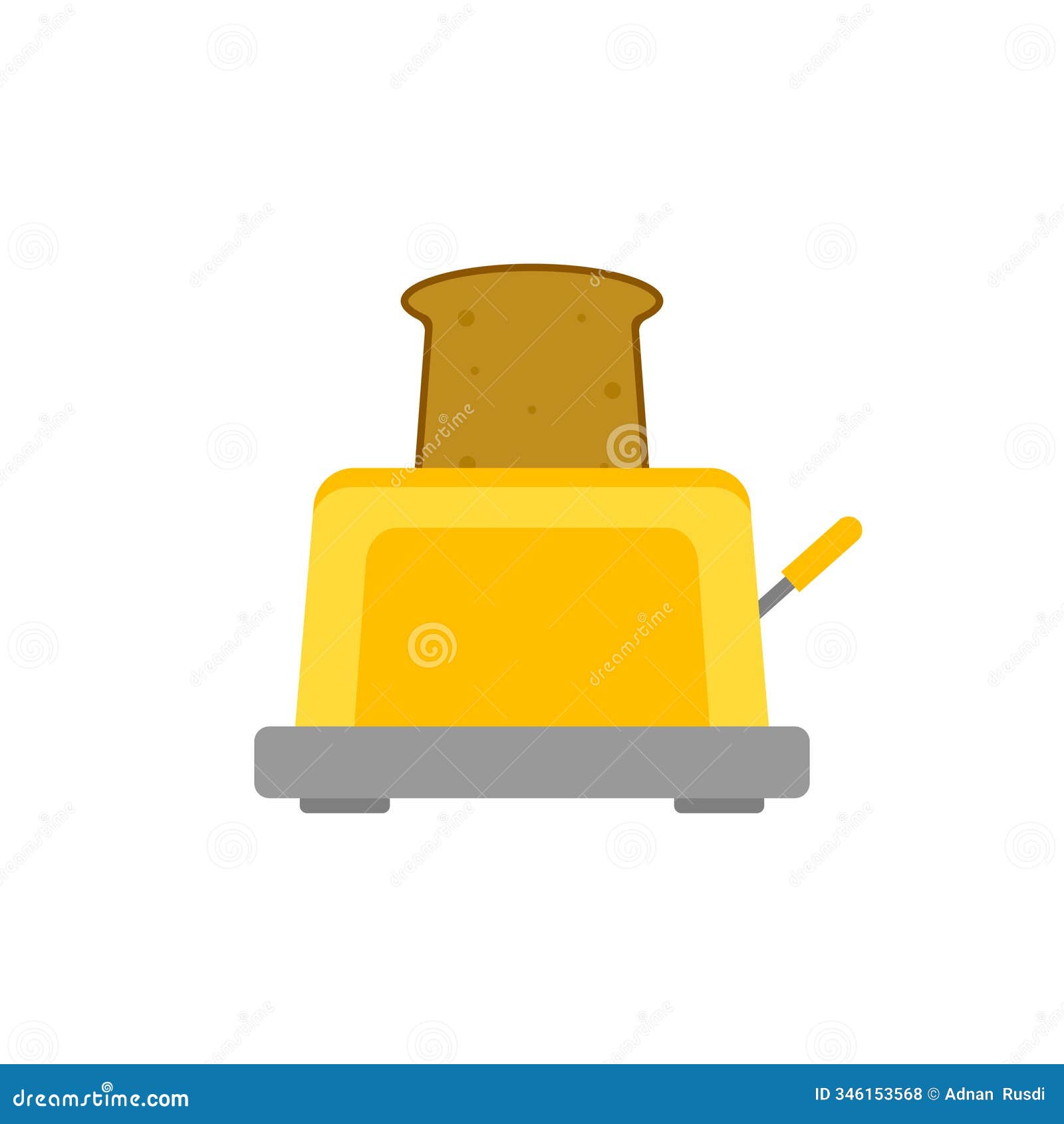 A Toaster with Toast Flat Design Vector Illustration. Retro Design ...