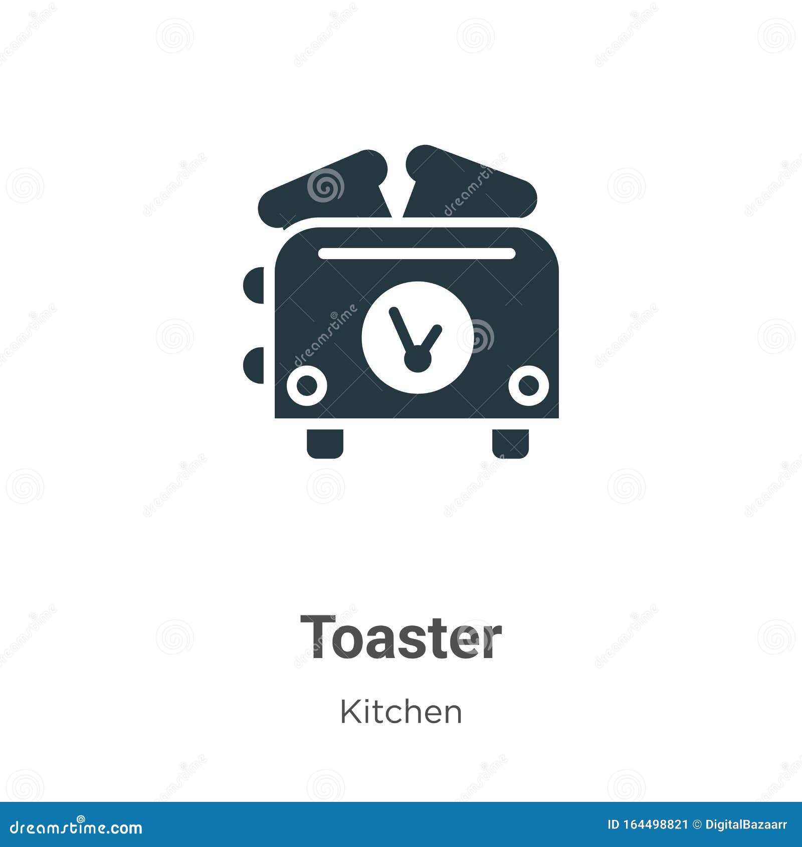 Toaster Vector Icon on White Background. Flat Vector Toaster Icon ...