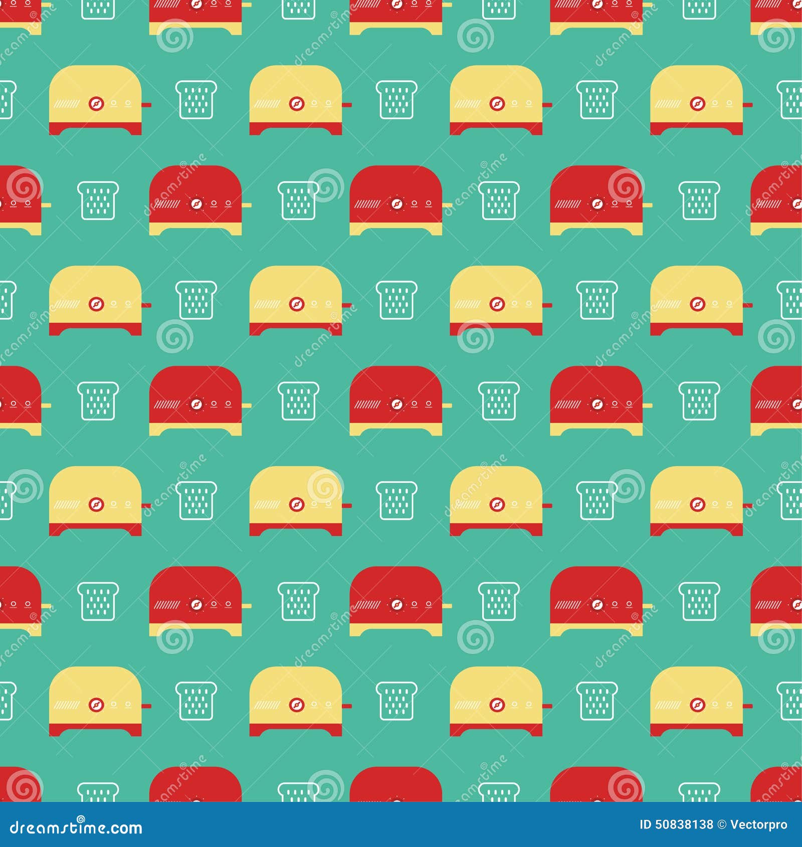 Toasters pattern stock vector. Illustration of loaf, rectangular - 50838138