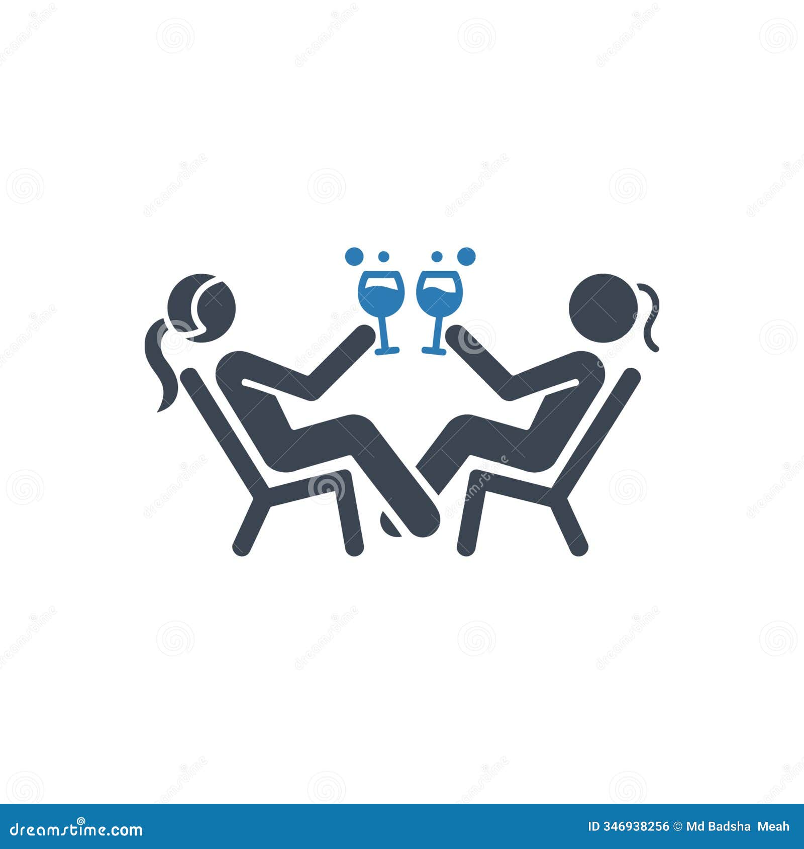 Toasting Friends Gathering Icon Stock Illustration - Illustration of ...