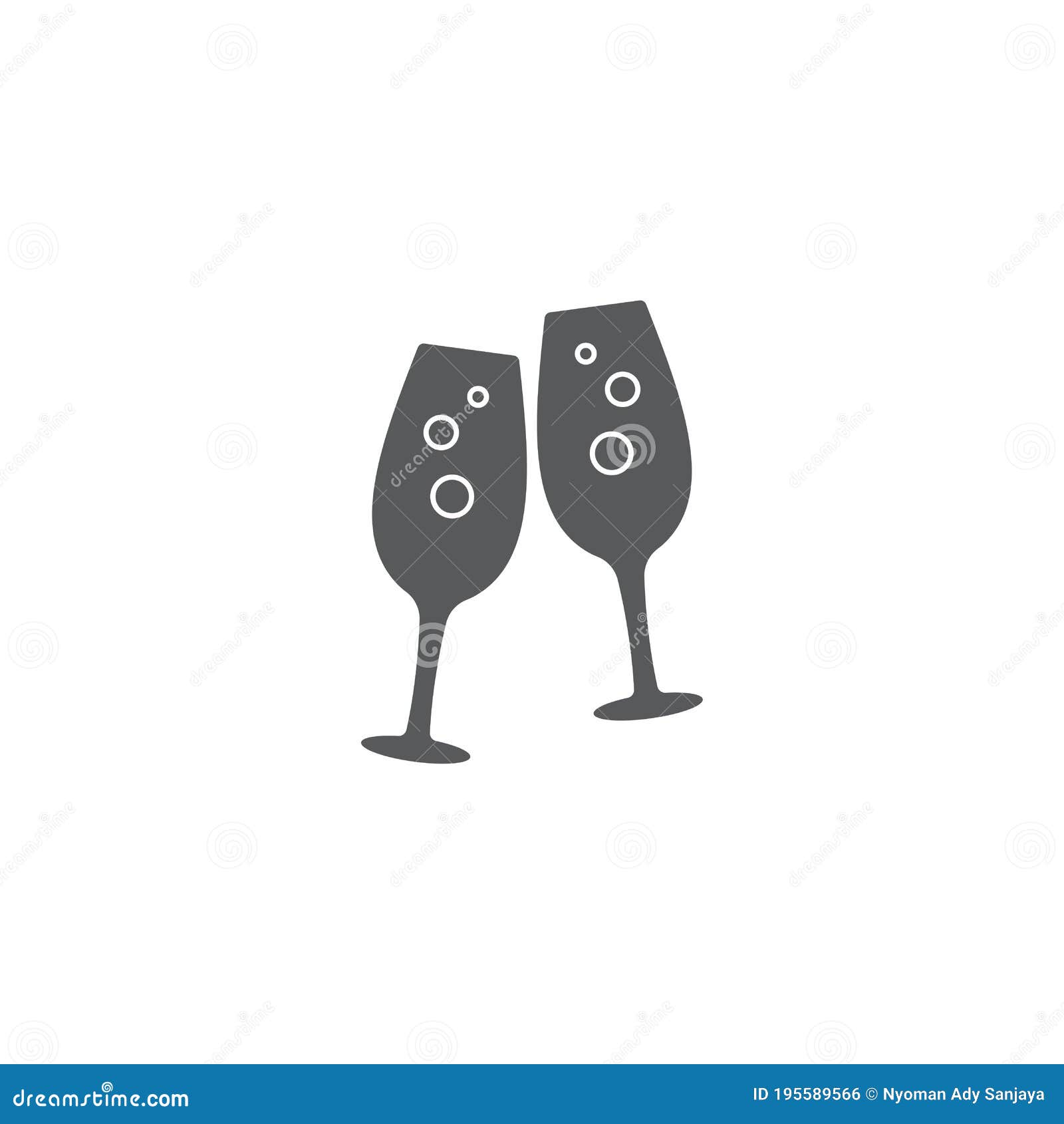 Toasting Glasses Vector Icon Concept, Design Isolated on White ...
