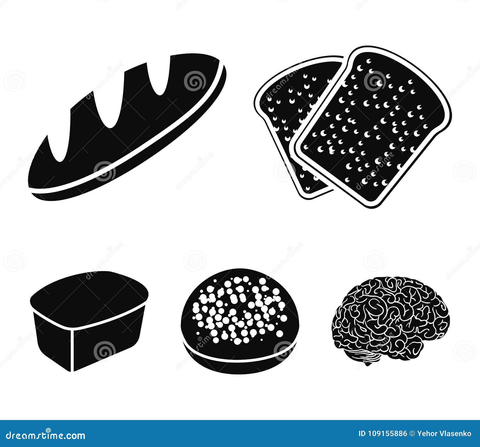 Toasts, a Burger for a Hamburger, a Loaf of Rifle Bread, a Rectangular ...