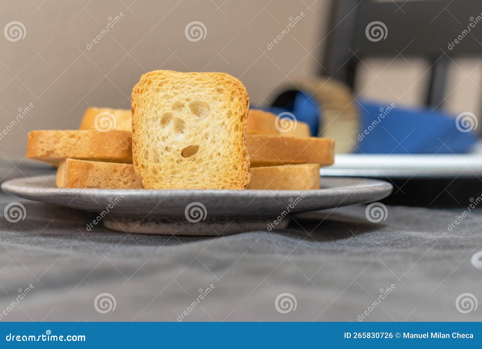 Toasts on a Ceramic Plate Ready for the Aperitif Stock Photo - Image of ...