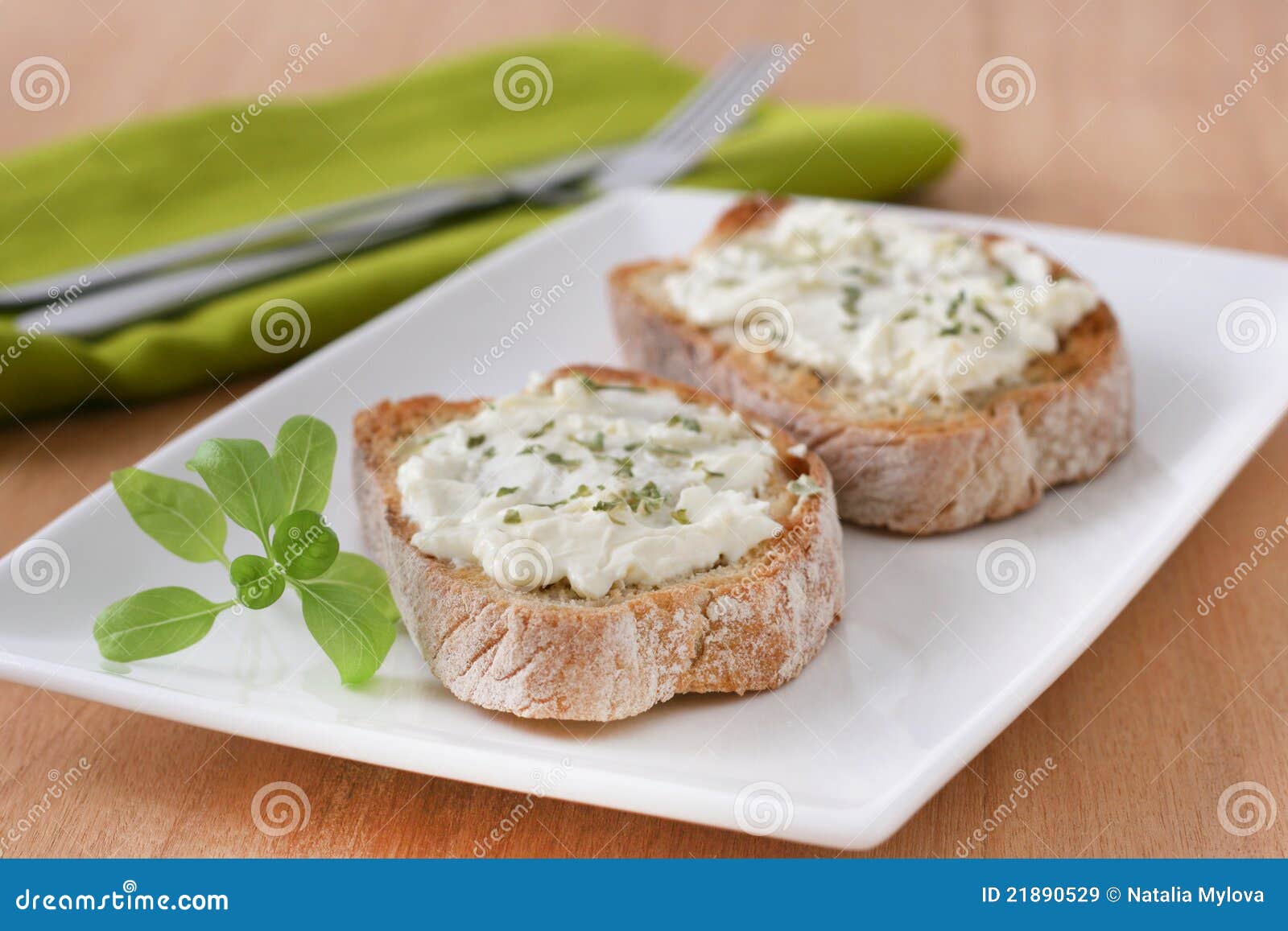 Toasts with cream cheese stock image. Image of healthy - 21890529