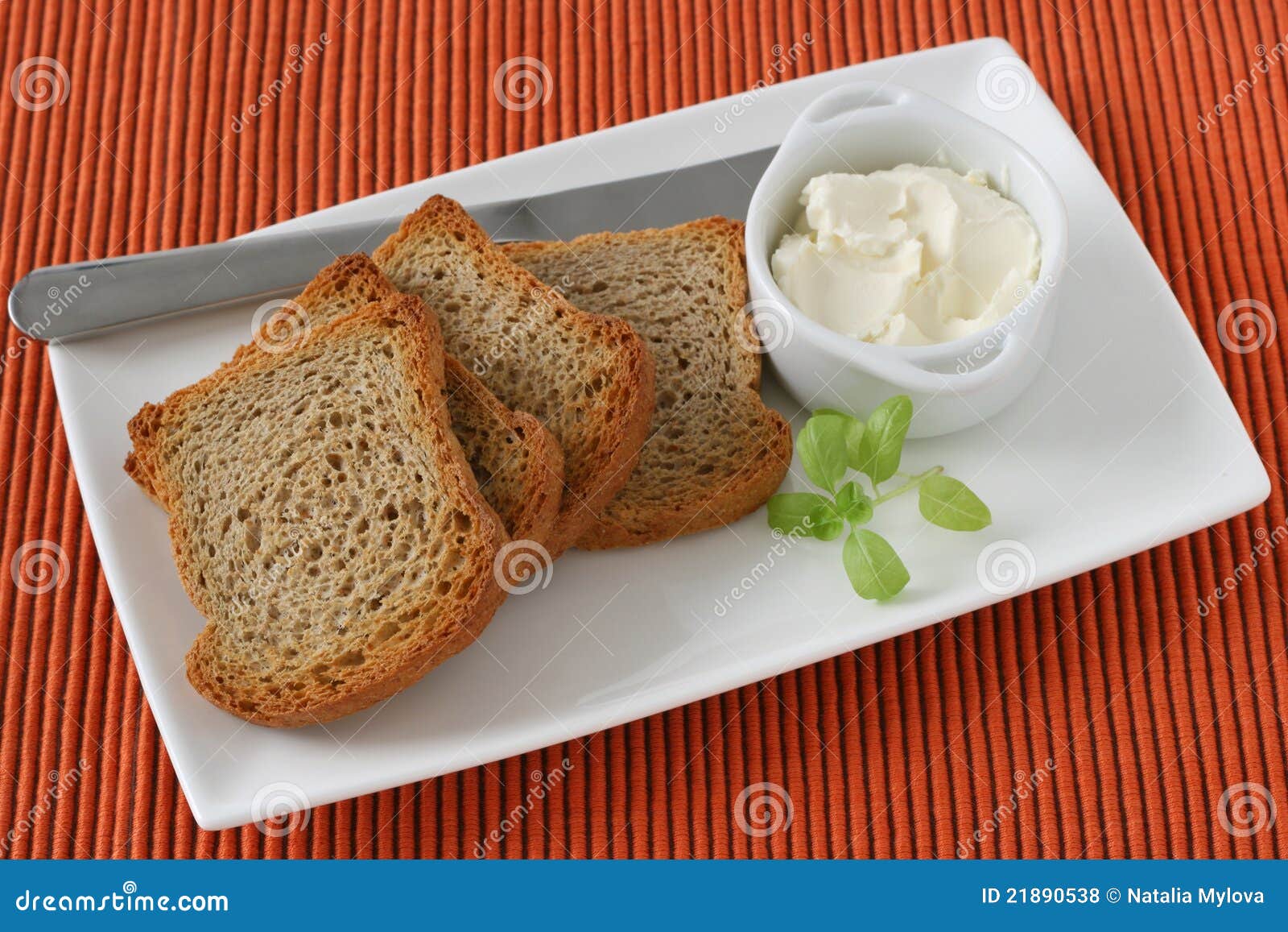 Toasts with cream cheese stock photo. Image of toast - 21890538