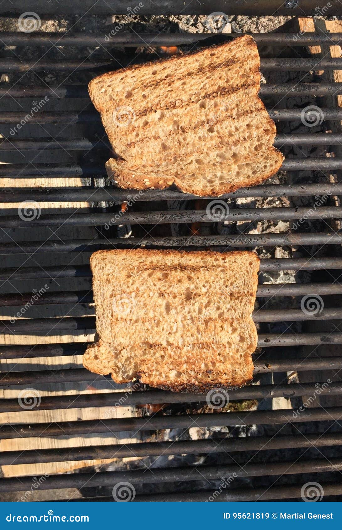Toasts on a grill stock image. Image of toasts, grill - 95621819