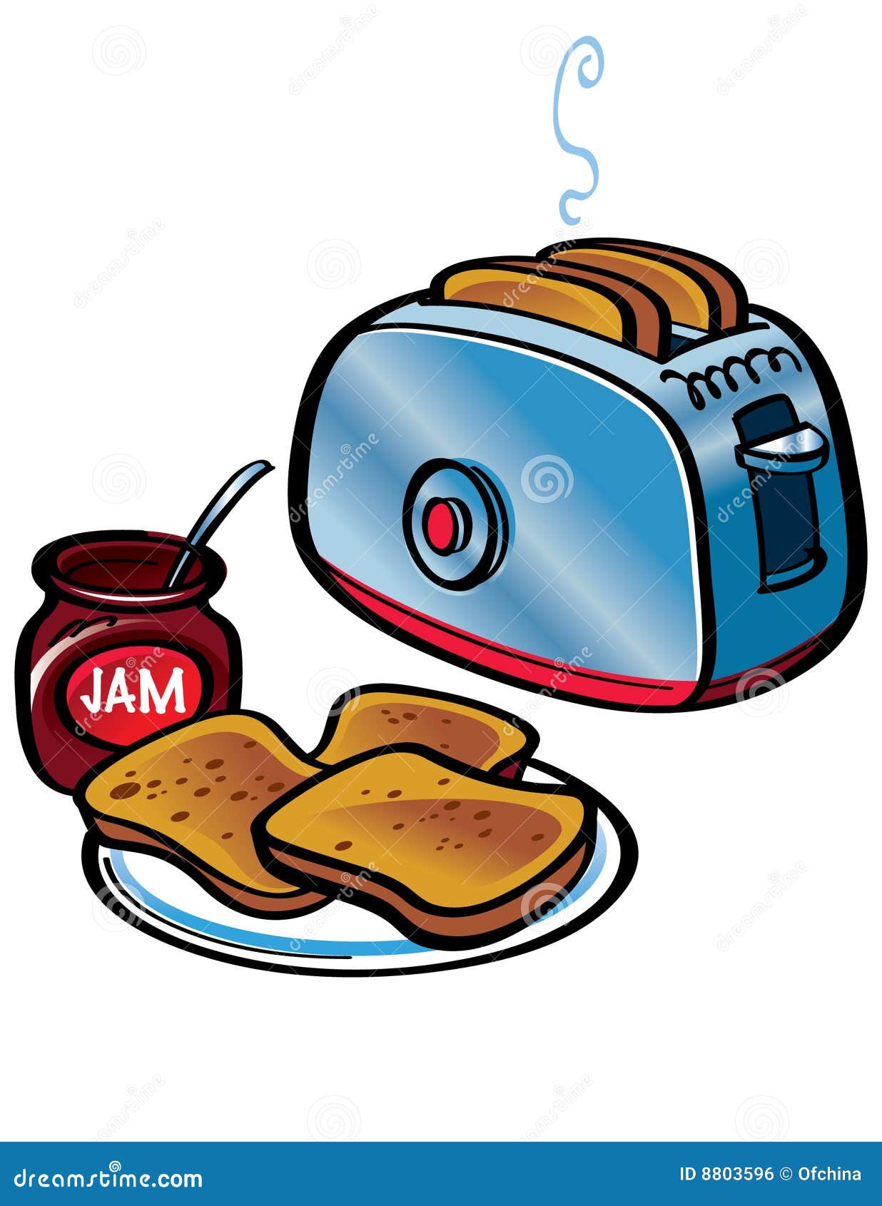 Toasts and Jam stock vector. Illustration of bread, bakery - 8803596