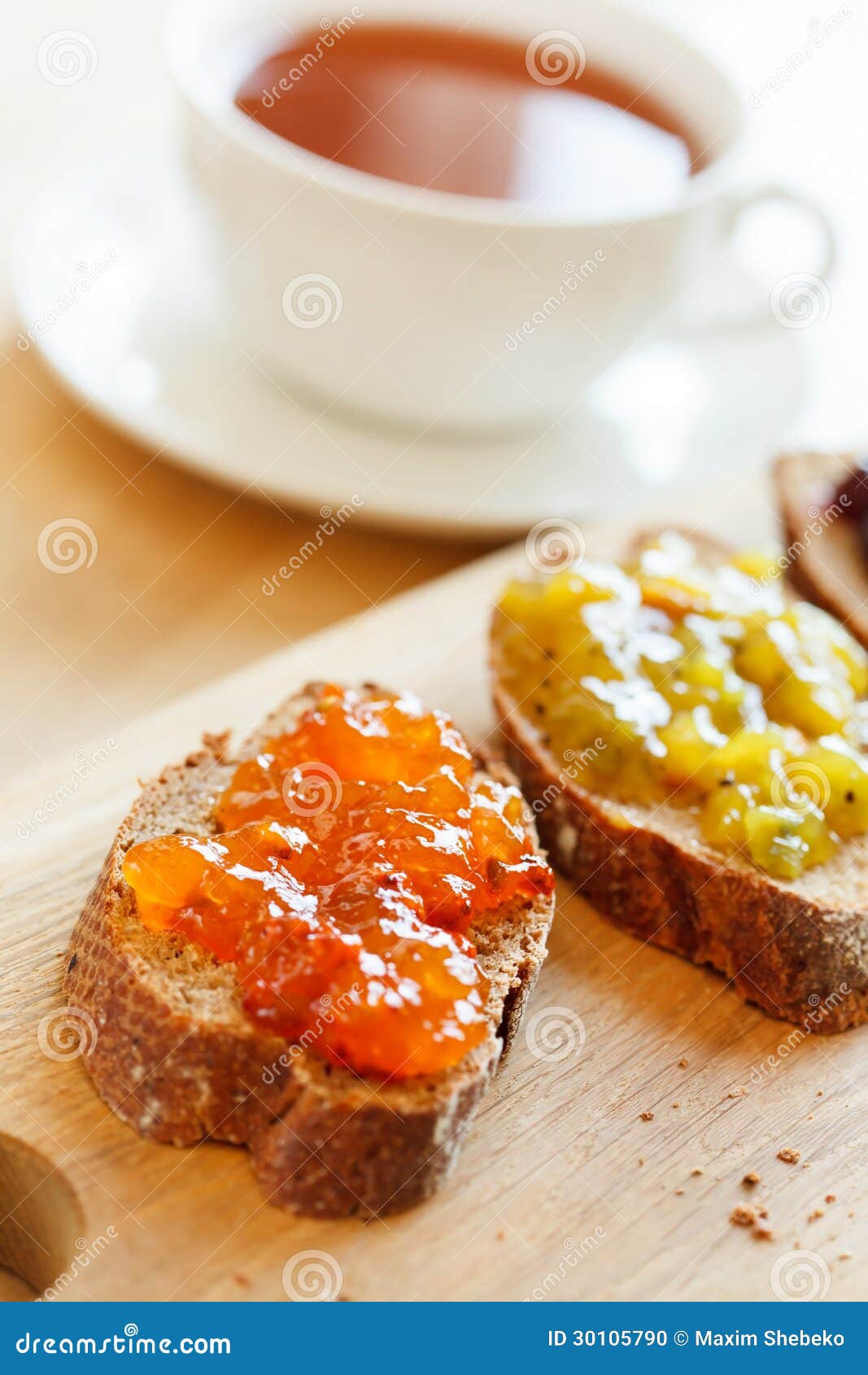 Toasts with jam stock photo. Image of preserves, continental - 30105790