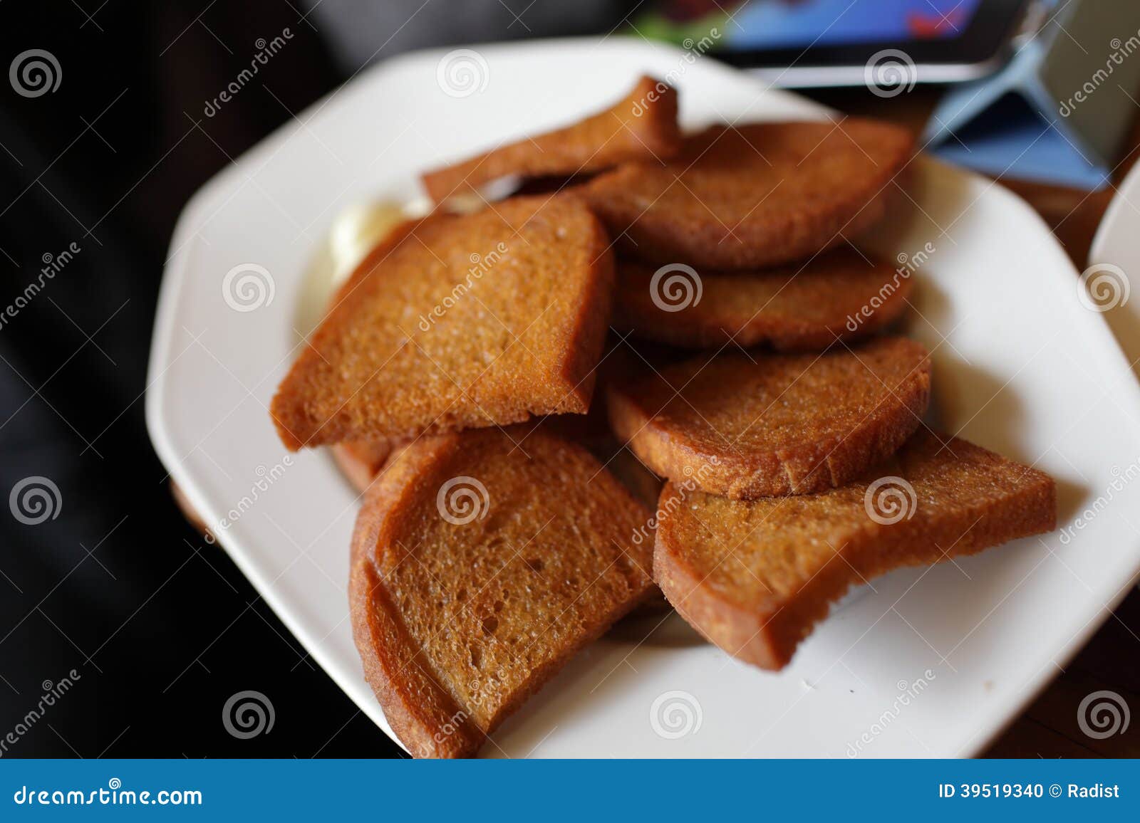 Toasts on a plate stock photo. Image of fresh, gourmet - 39519340