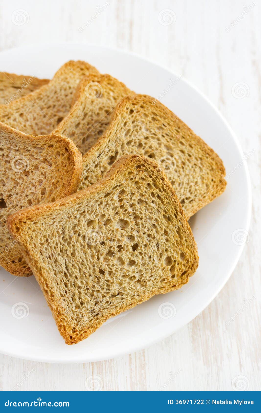 Toasts on plate stock photo. Image of food, background - 36971722
