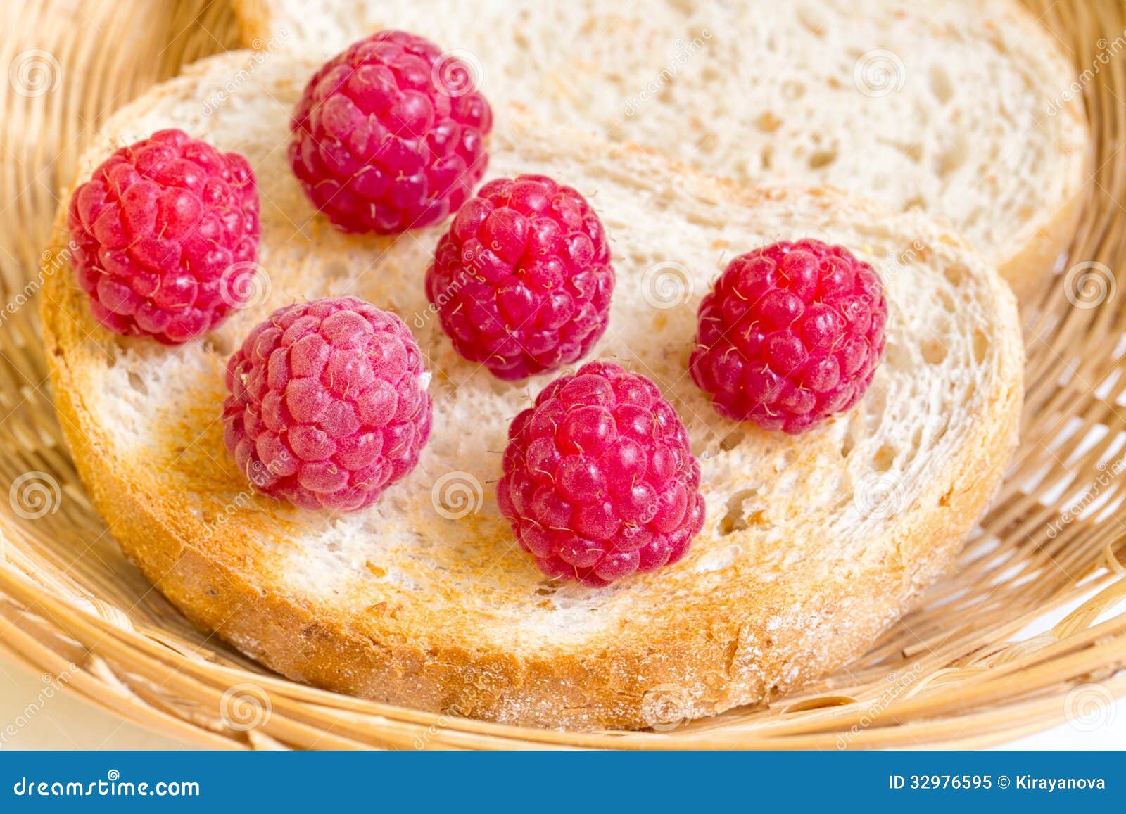 Toasts with raspberry stock image. Image of food, summer - 32976595