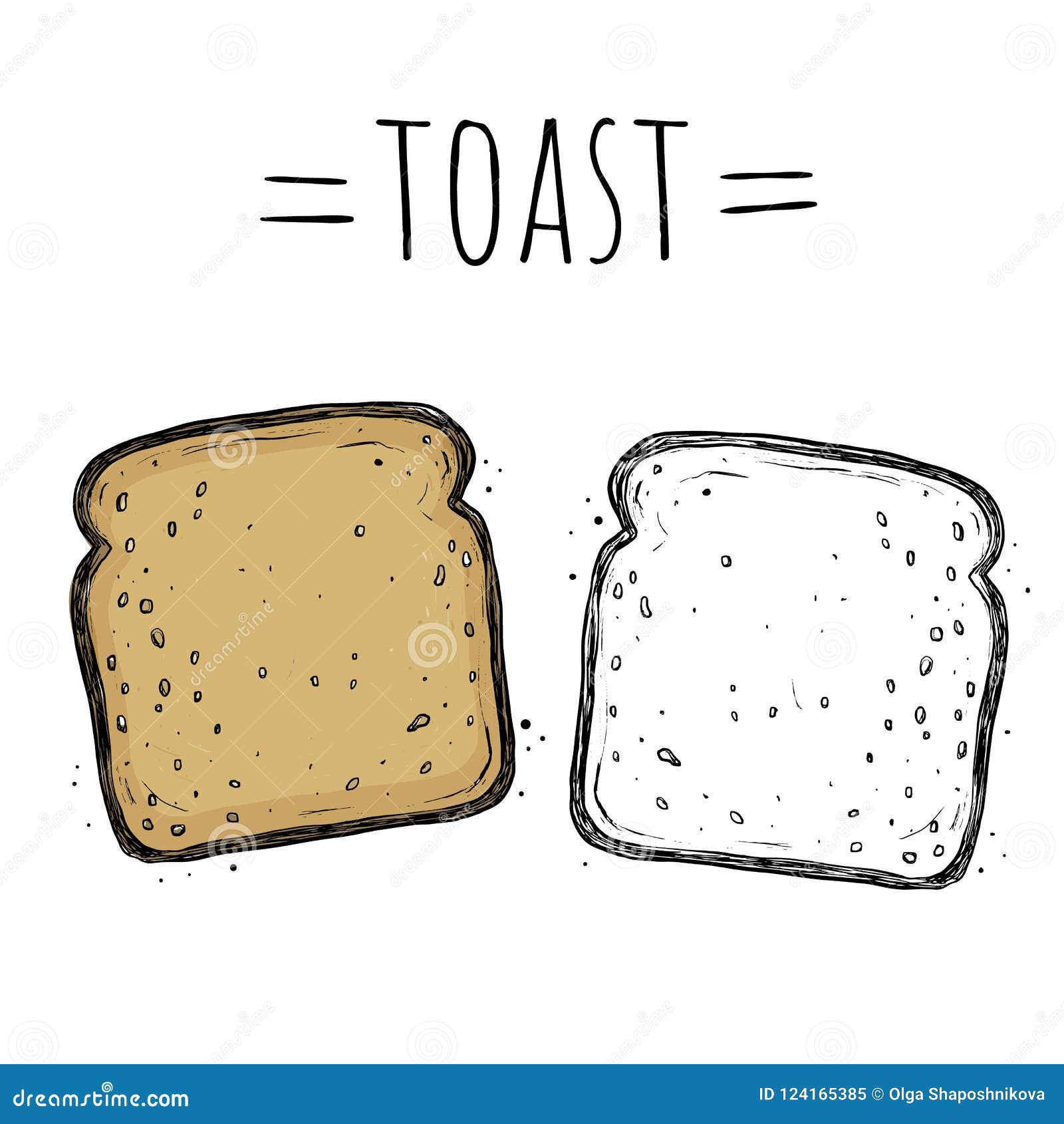 Toasts. Vector Illustration in Hand-drawn Style. the Concept of ...