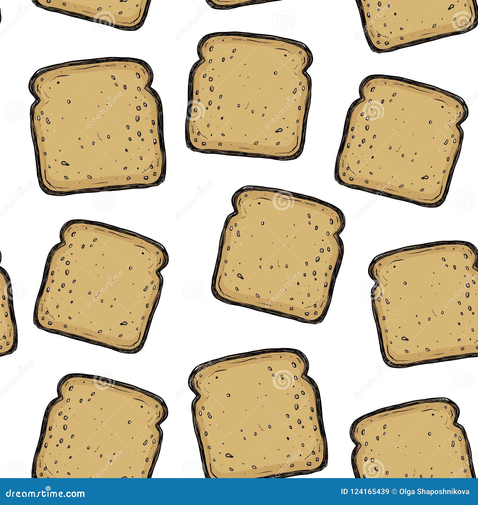 Toasts.Vector Seamless Pattern. Delicious Background. Doodle Style ... Toasts.Vector Seamless Pattern. Delicious Background. Doodle Style ...