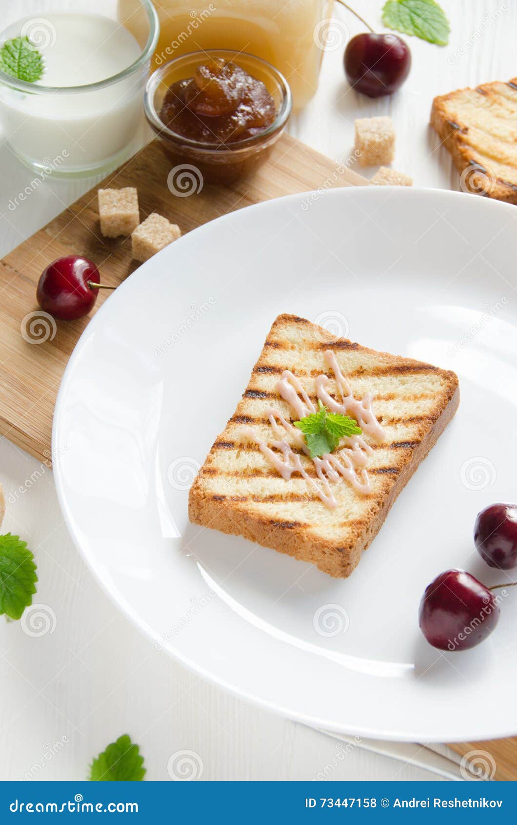 Toasts white round plate stock photo. Image of cutting - 73447158