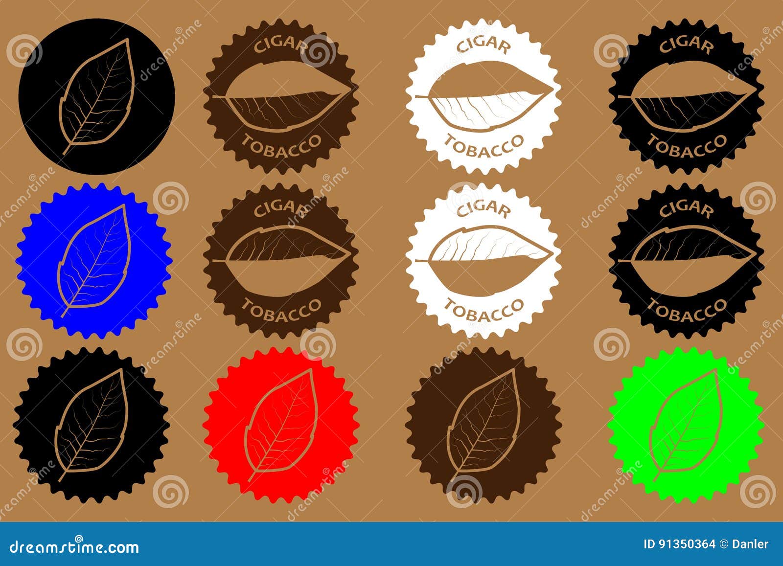 Tobacco cigar sticker stock vector. Illustration of banners - 91350364