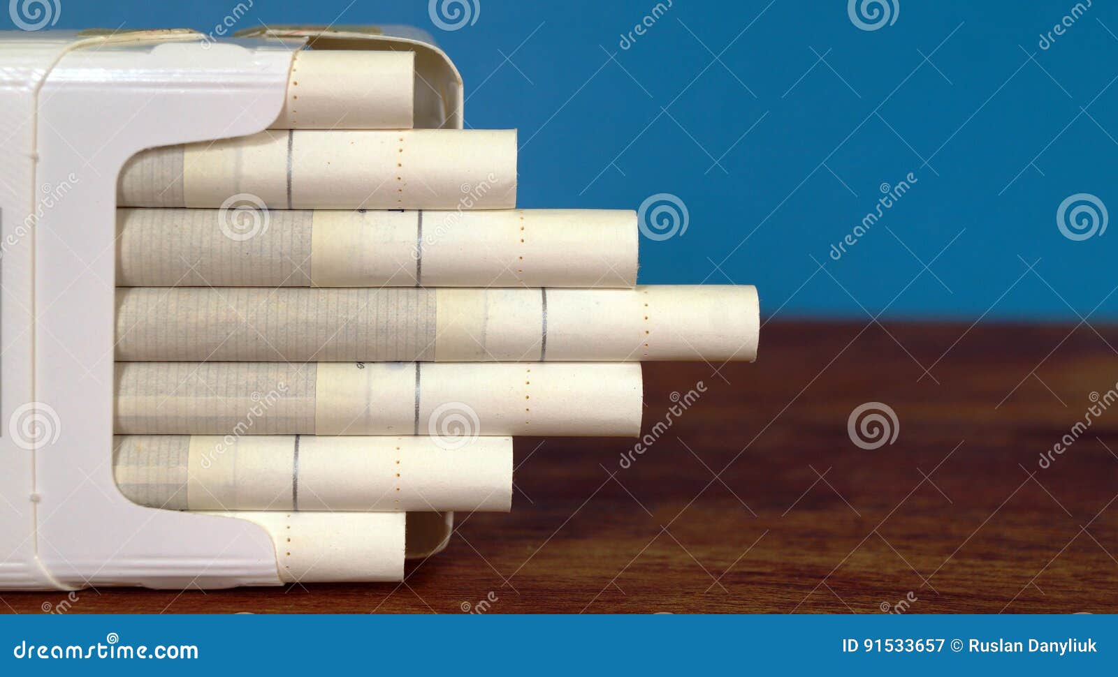 Tobacco Cigarettes Pack on the Desk of Table. Stock Image - Image of ...