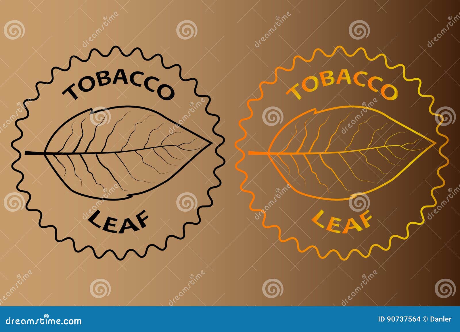 Tobacco leaf sticker stock vector. Illustration of botany - 90737564