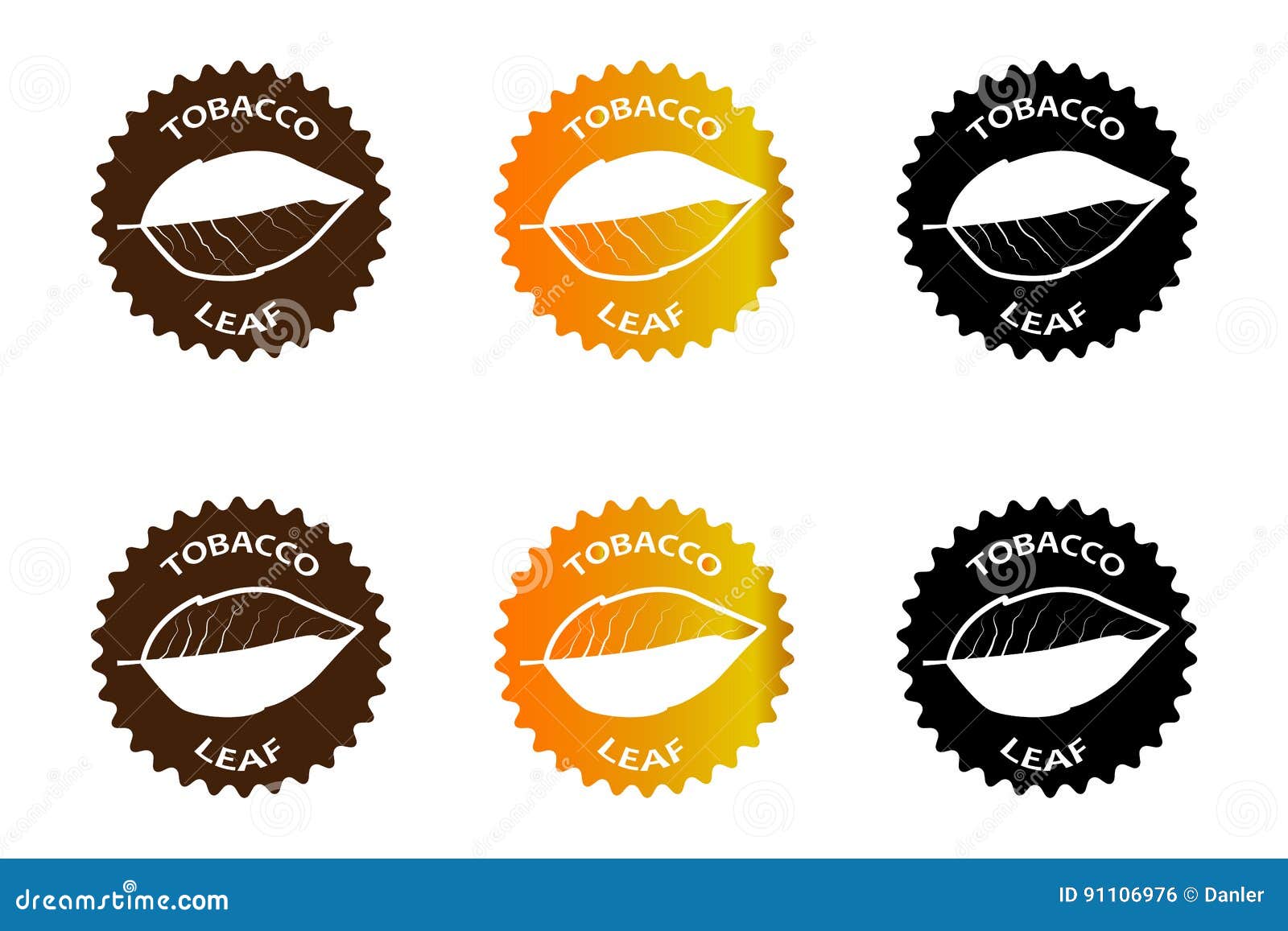 Tobacco leaf sticker stock vector. Illustration of leaves - 91106976