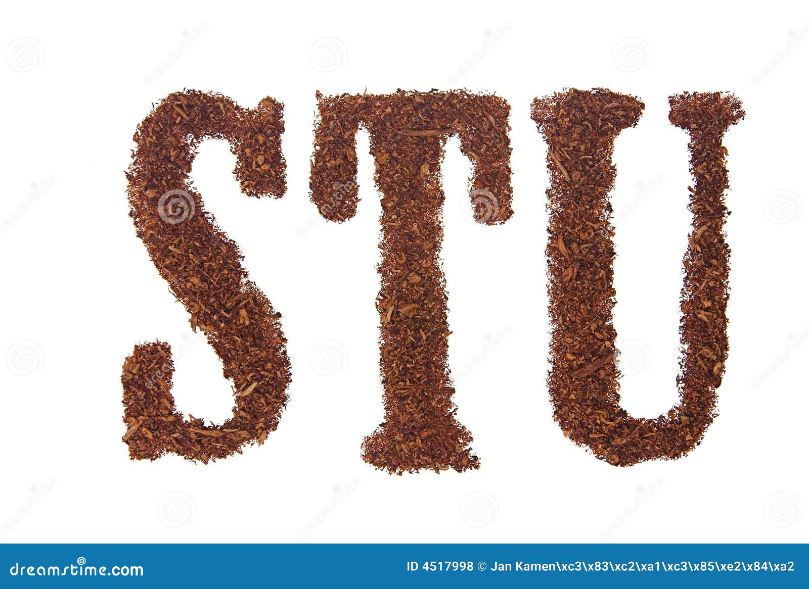 Tobacco letters STU stock photo. Image of baccy, spell - 4517998