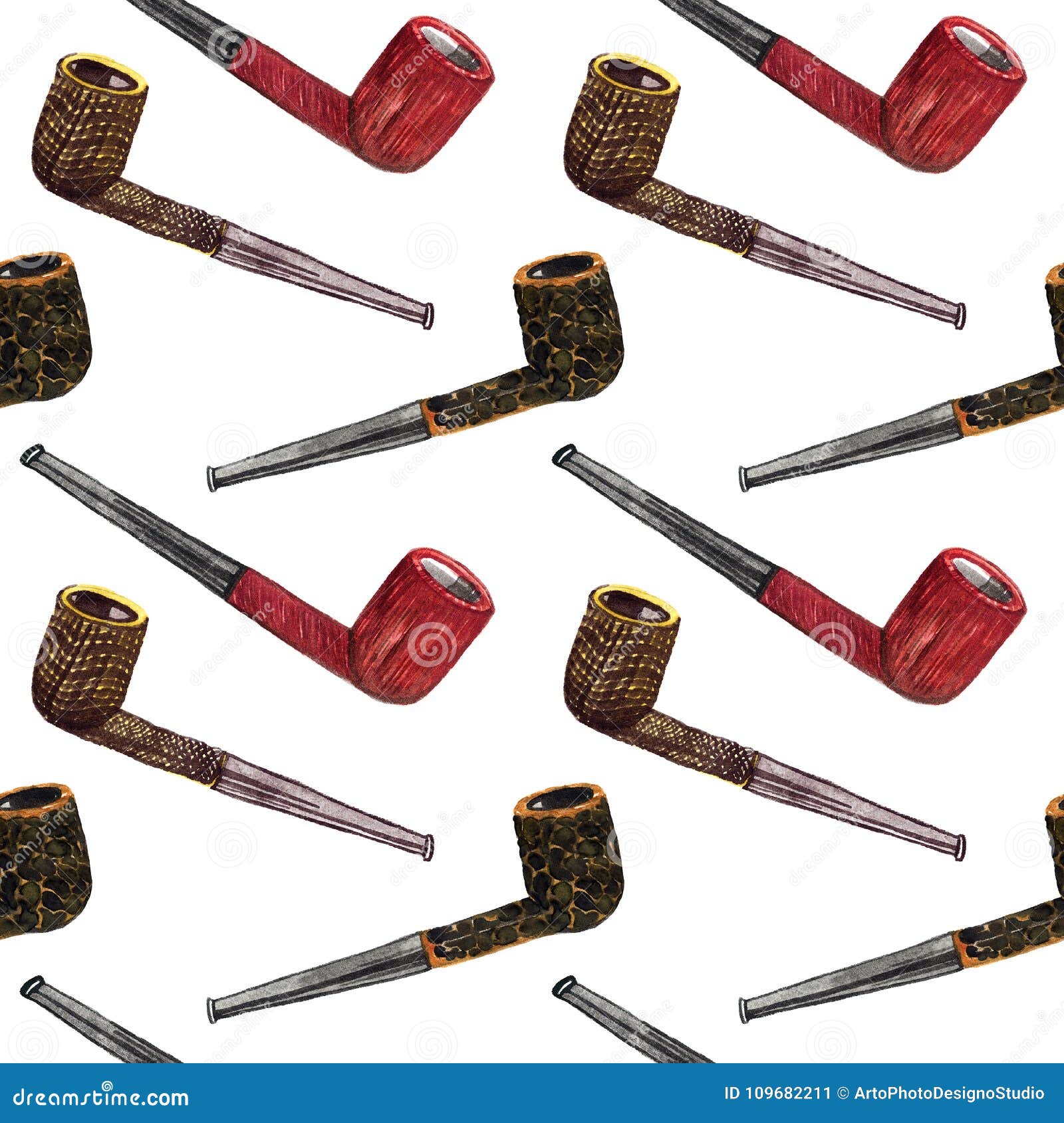 Tobacco Pipes Types Briar Processing Smooth, Sandblast and Rustic Stock ...