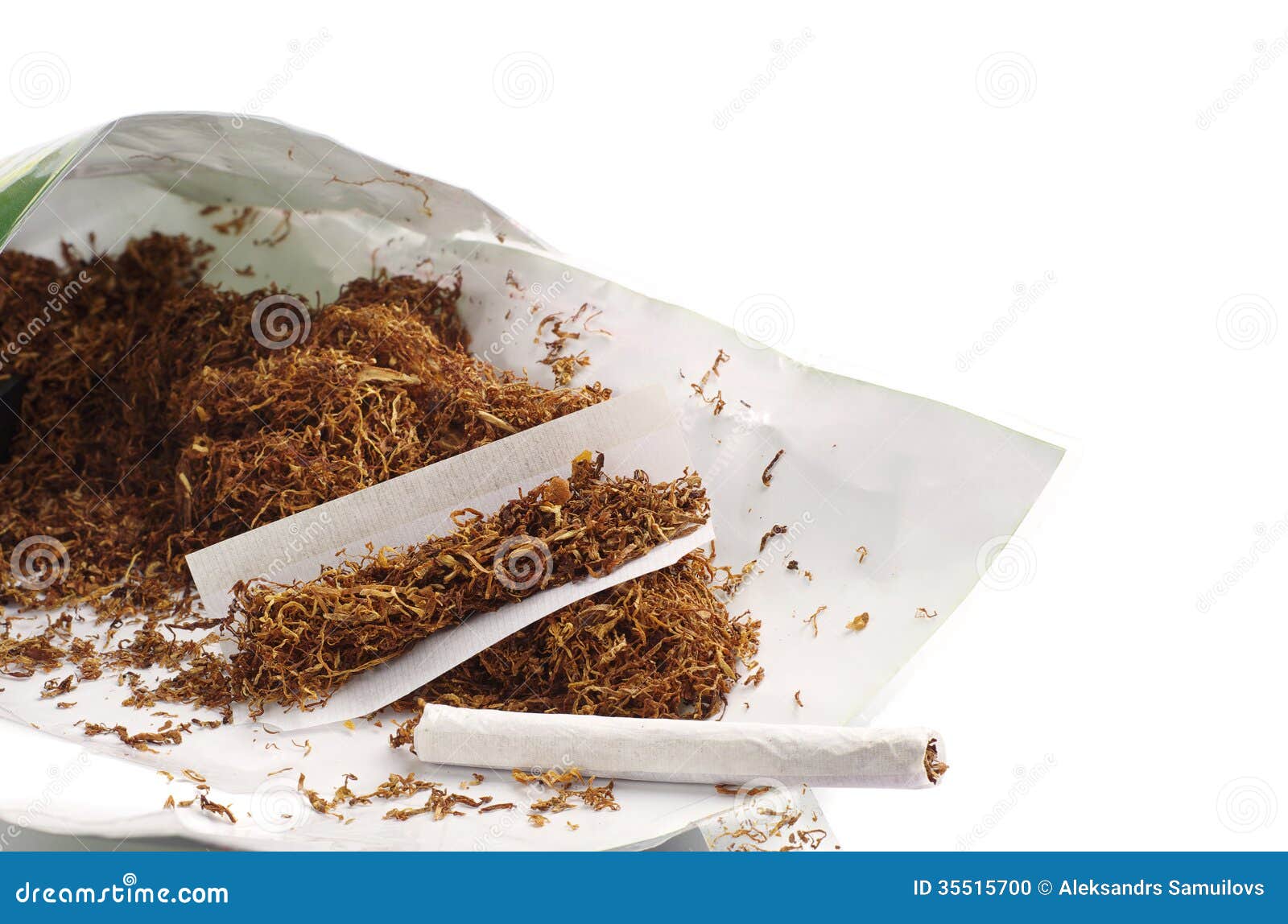 Tobacco and Rolled Cigarettes Stock Photo - Image of roll, plant: 35515700