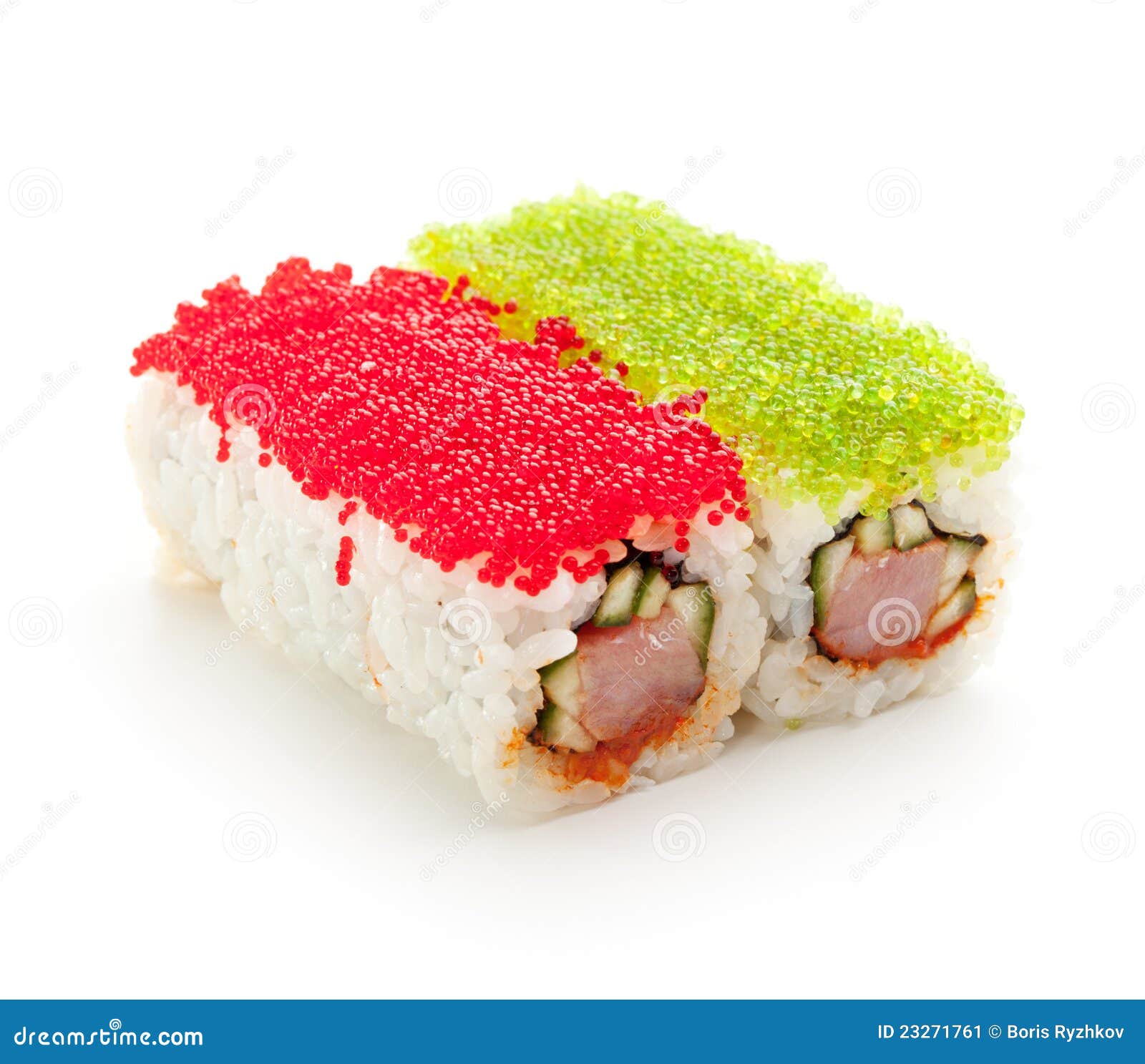 Tobiko Spicy Roll stock image. Image of green, caviar - 23271761