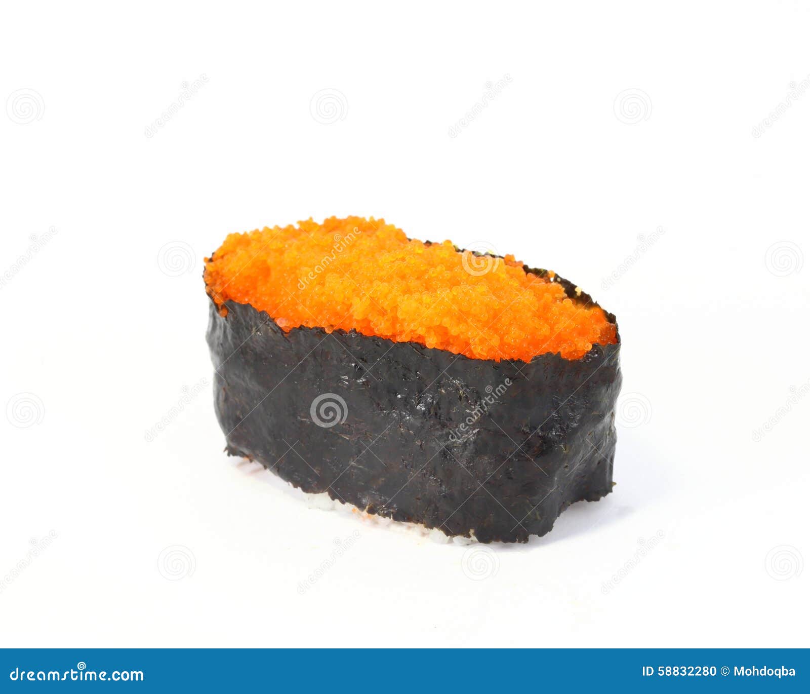 Tobiko Sushi stock photo. Image of japanese, salmon, nori - 58832280