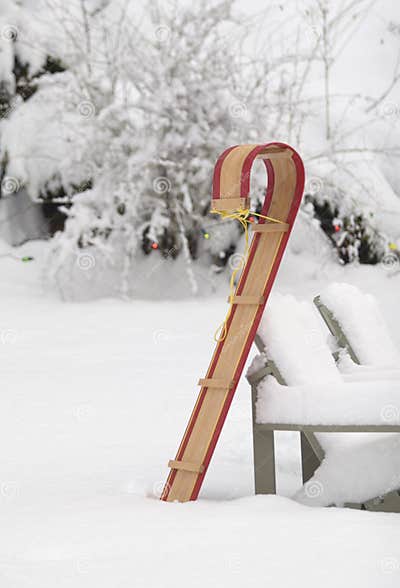 Toboggan in snow stock image. Image of recreation, sled - 1939025