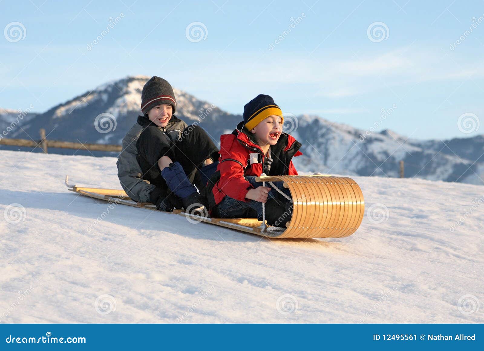 Toboggan for two stock image. Image of downhill, activity - 12495561