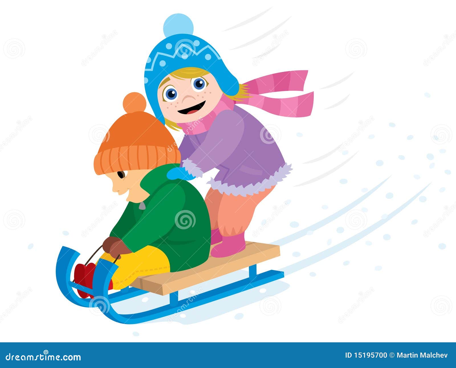 Tobogganing Vector Illustration | CartoonDealer.com #15195700