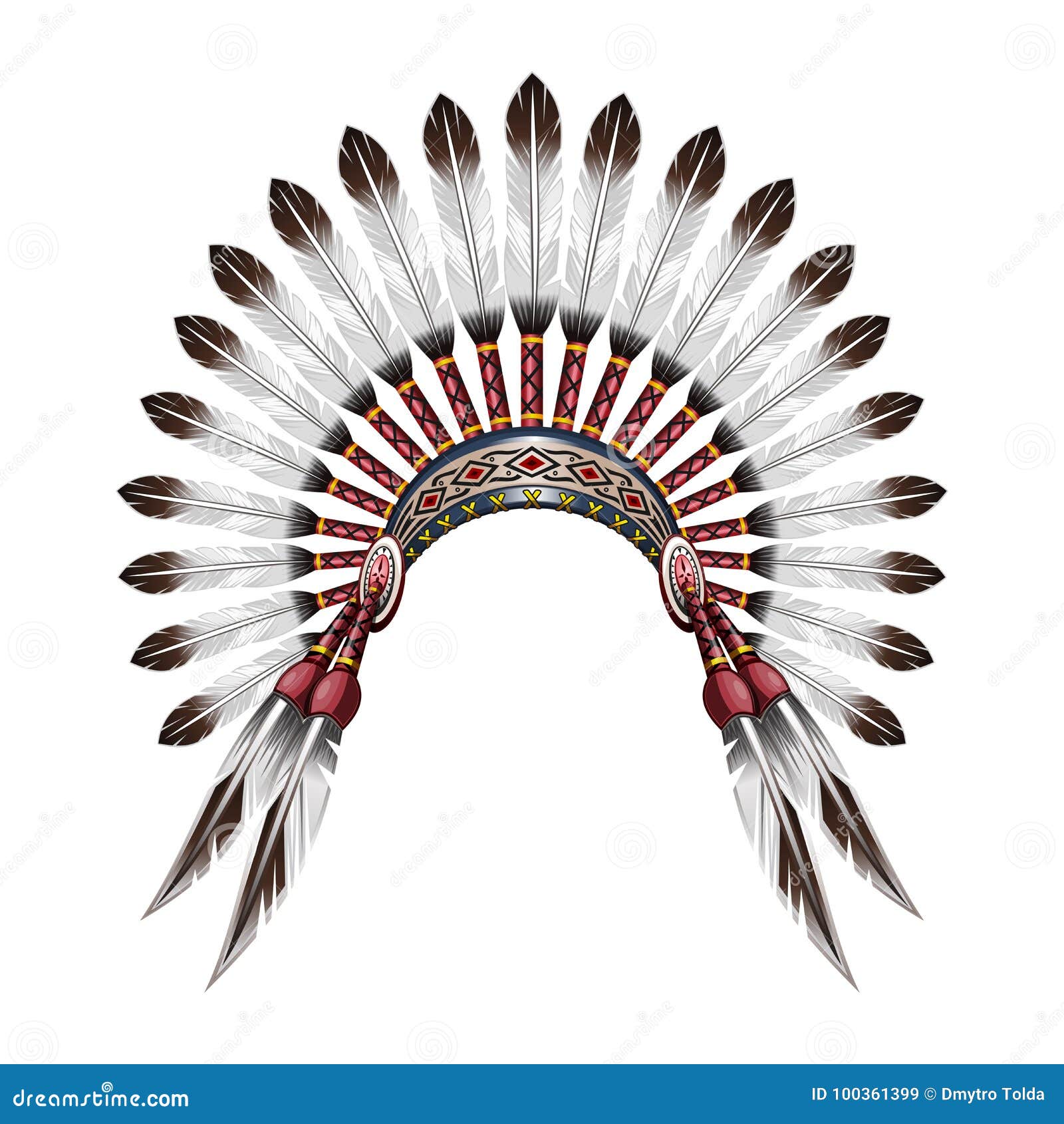 Tocado Del Indio Del Nativo Americano Ilustración del Vector - Ilustración de apache, pista ...