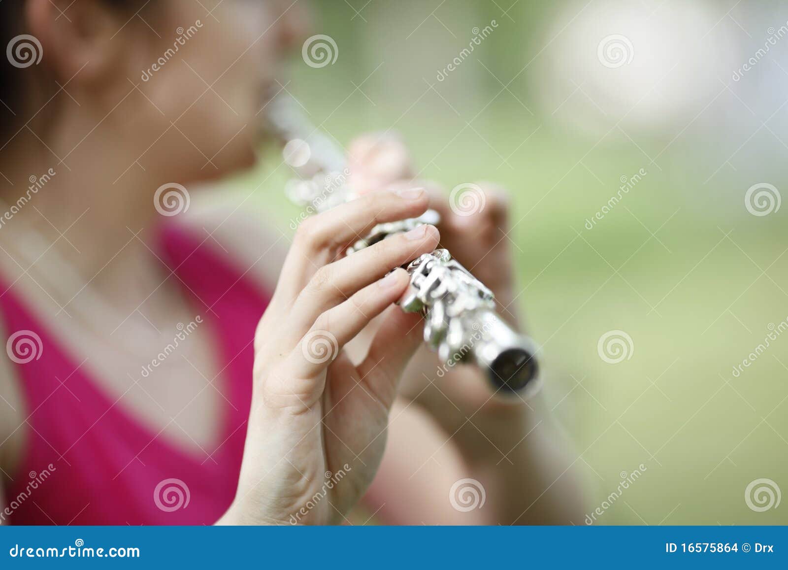 Tocar la flauta foto de archivo. Imagen de fondo, afuera - 16575864