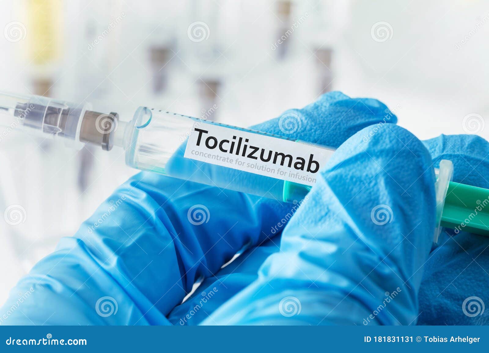 Tocilizumab Medicine Concentrate Syringe Stock Image - Image of ...