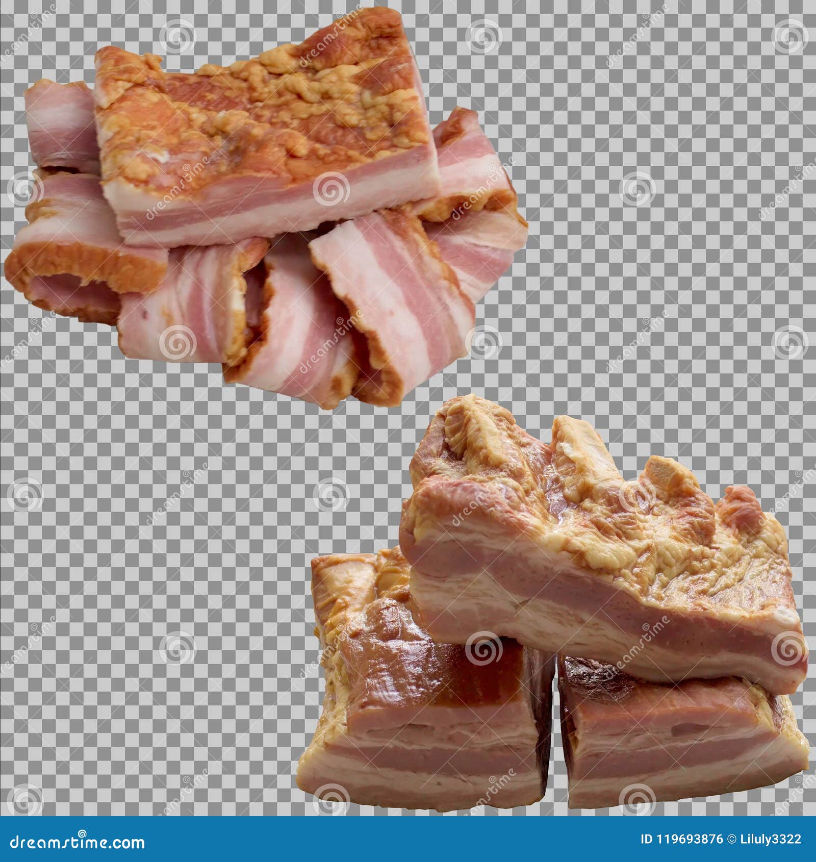 Tocino En Un Fondo Transparente Foto de archivo - Imagen de acodado ...