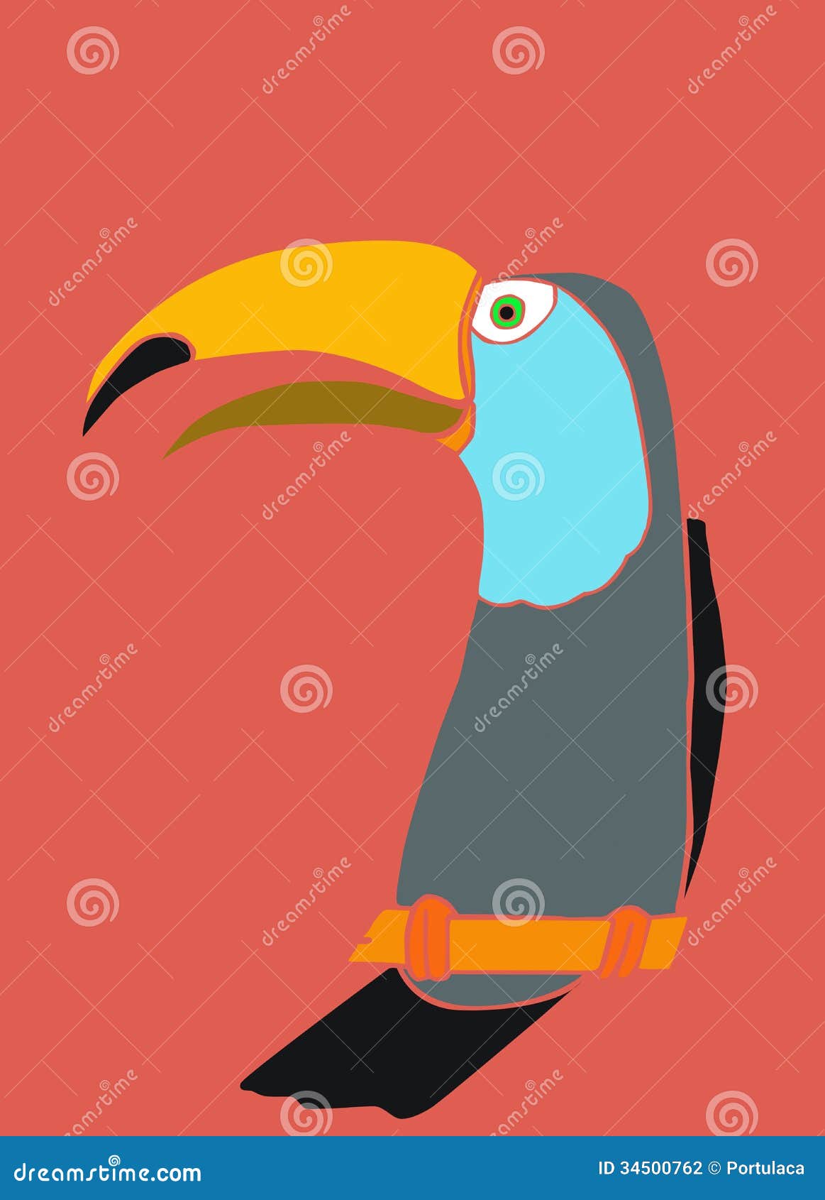 Toco Toucan Cartoon Vector Illustration Seamless Pattern Wallpaper-01 ...