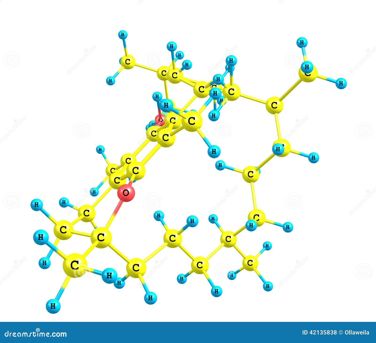 Tocopherol (vitamin E) Molecular Structure on White Background Stock ...