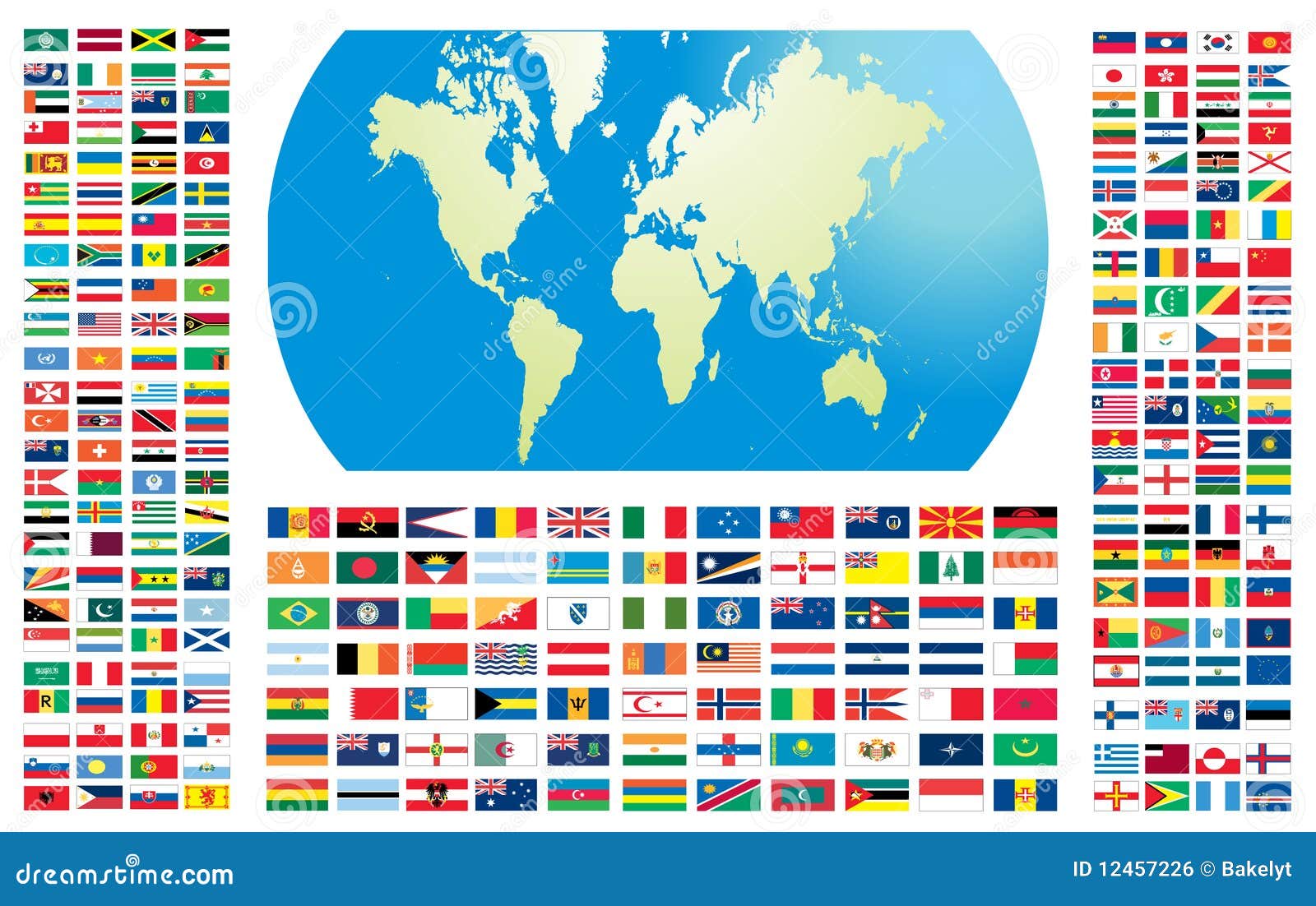 Todas As Bandeiras Do Mundo Ilustração do Vetor - Ilustração de ...