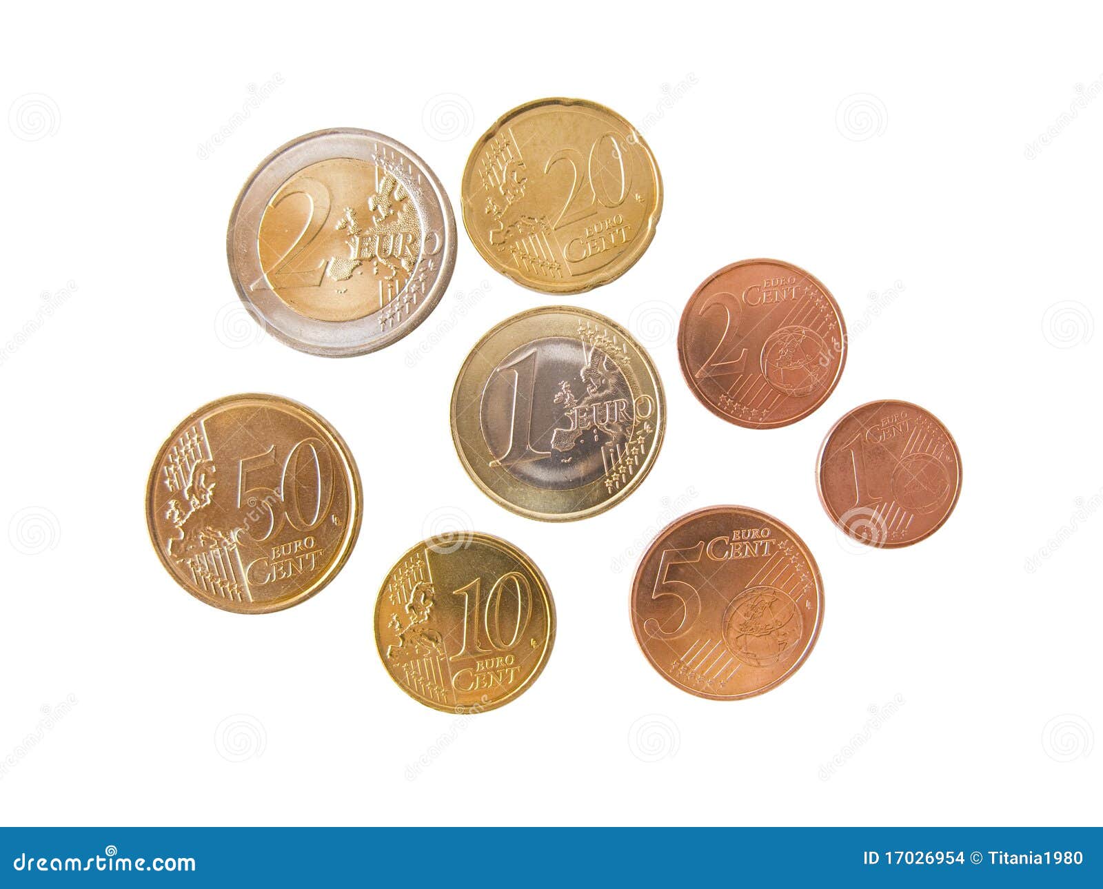 Todas as moedas do euro foto de stock. Imagem de gaste - 17026954