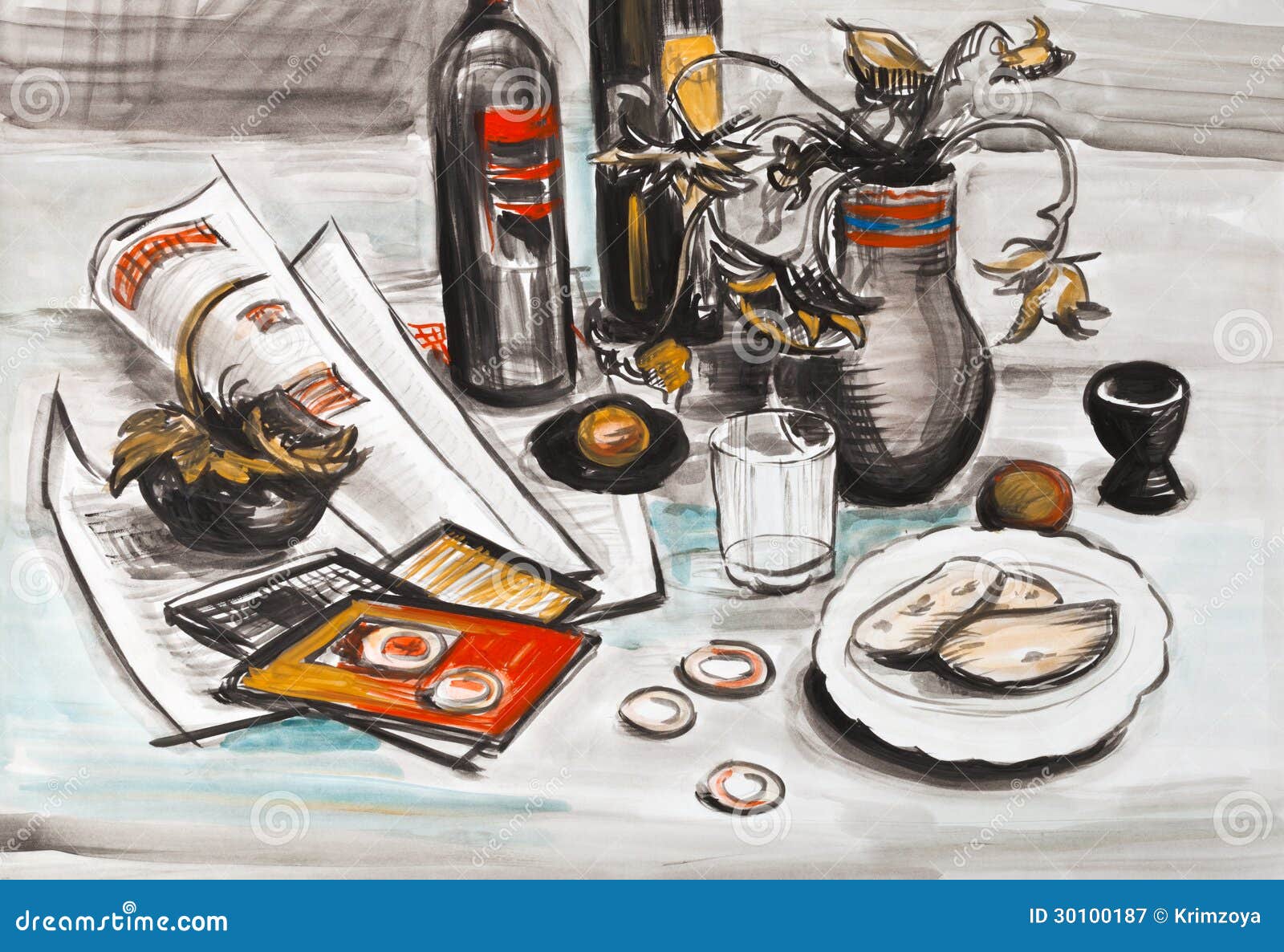 Todavía De La Original Vida Stock de ilustración - Ilustración de jarro ...