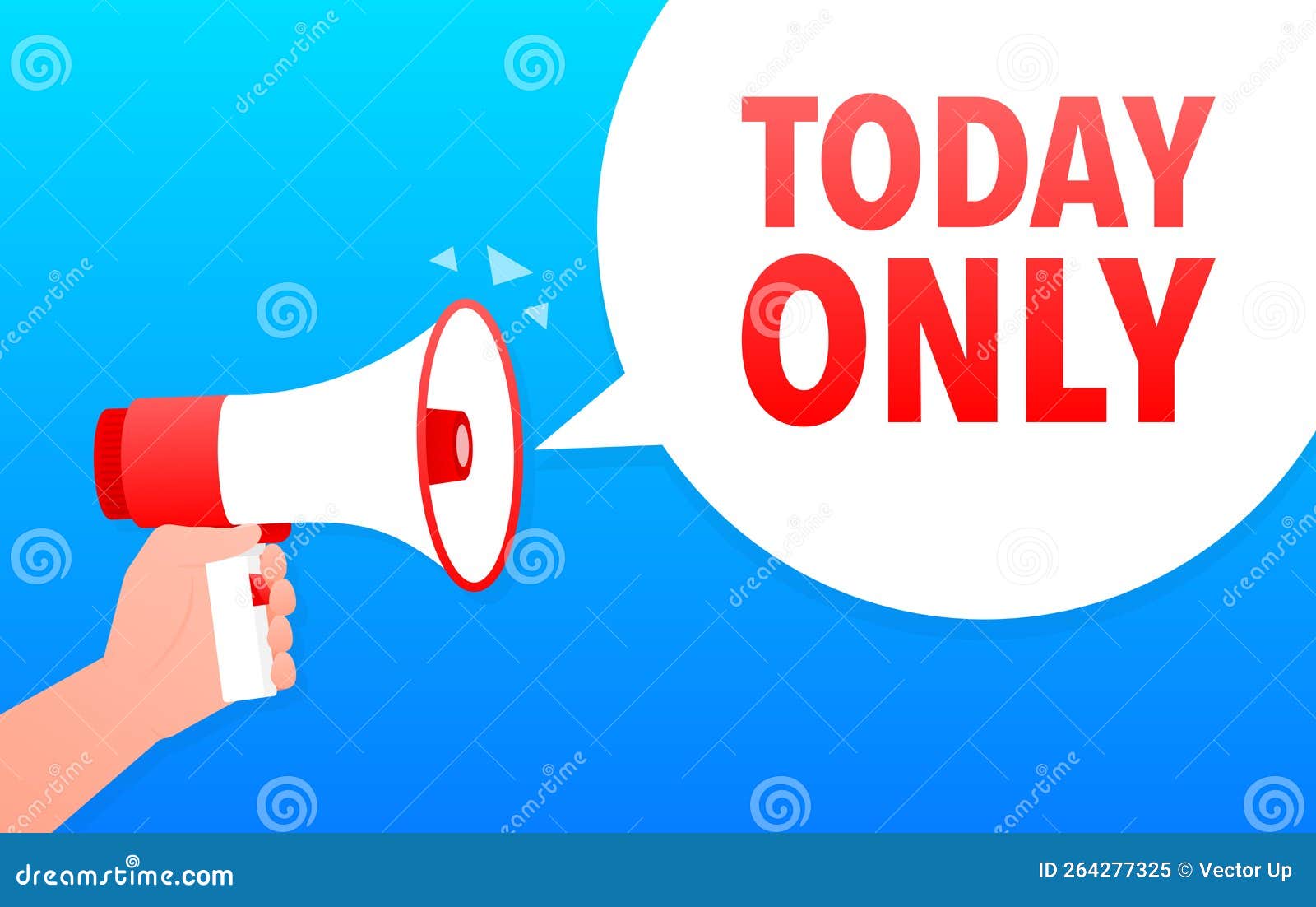 Today only Announcement Megaphone Label. Loudspeaker Speech Bubble ...