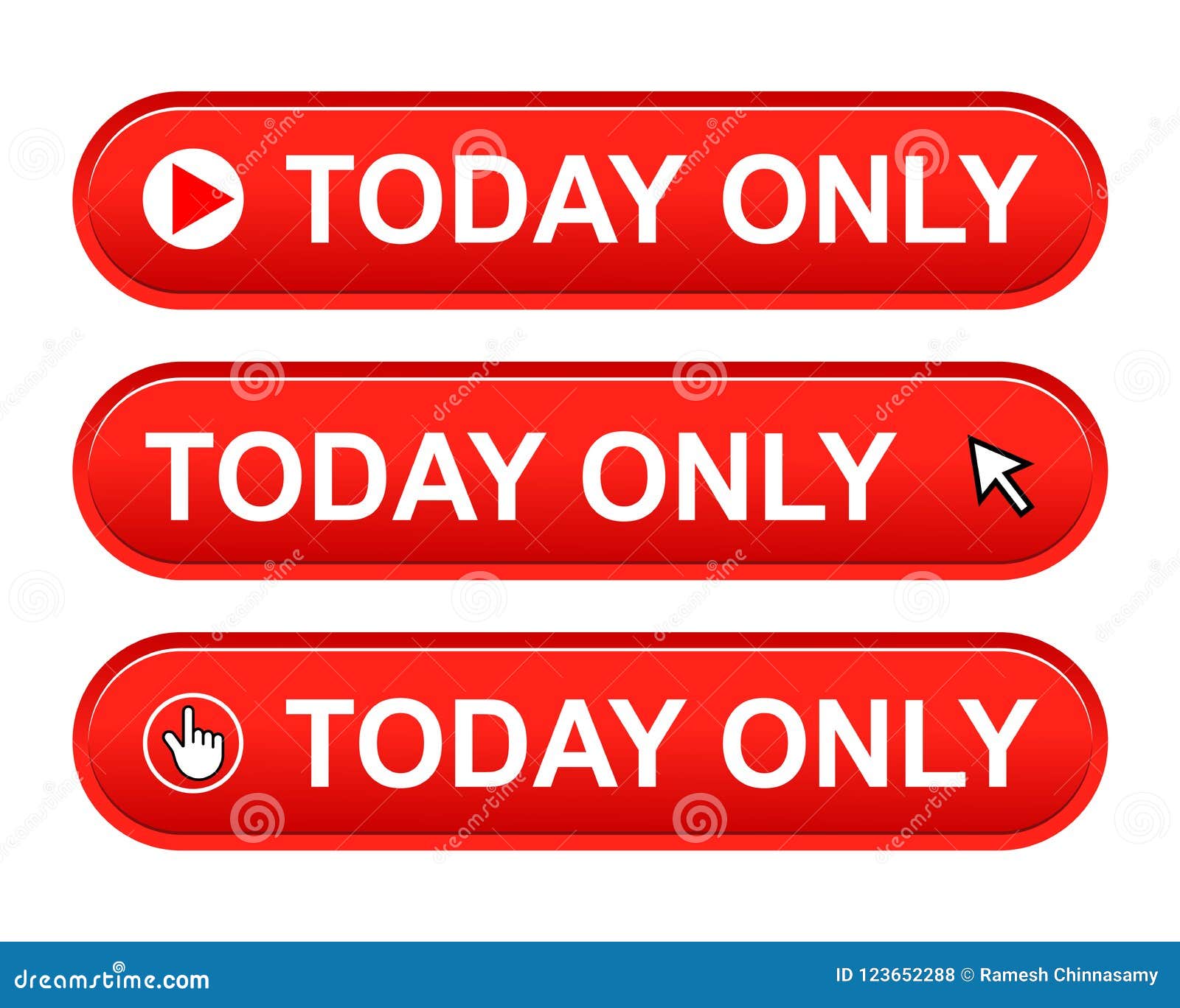 Today only button stock vector. Illustration of advertising - 123652288